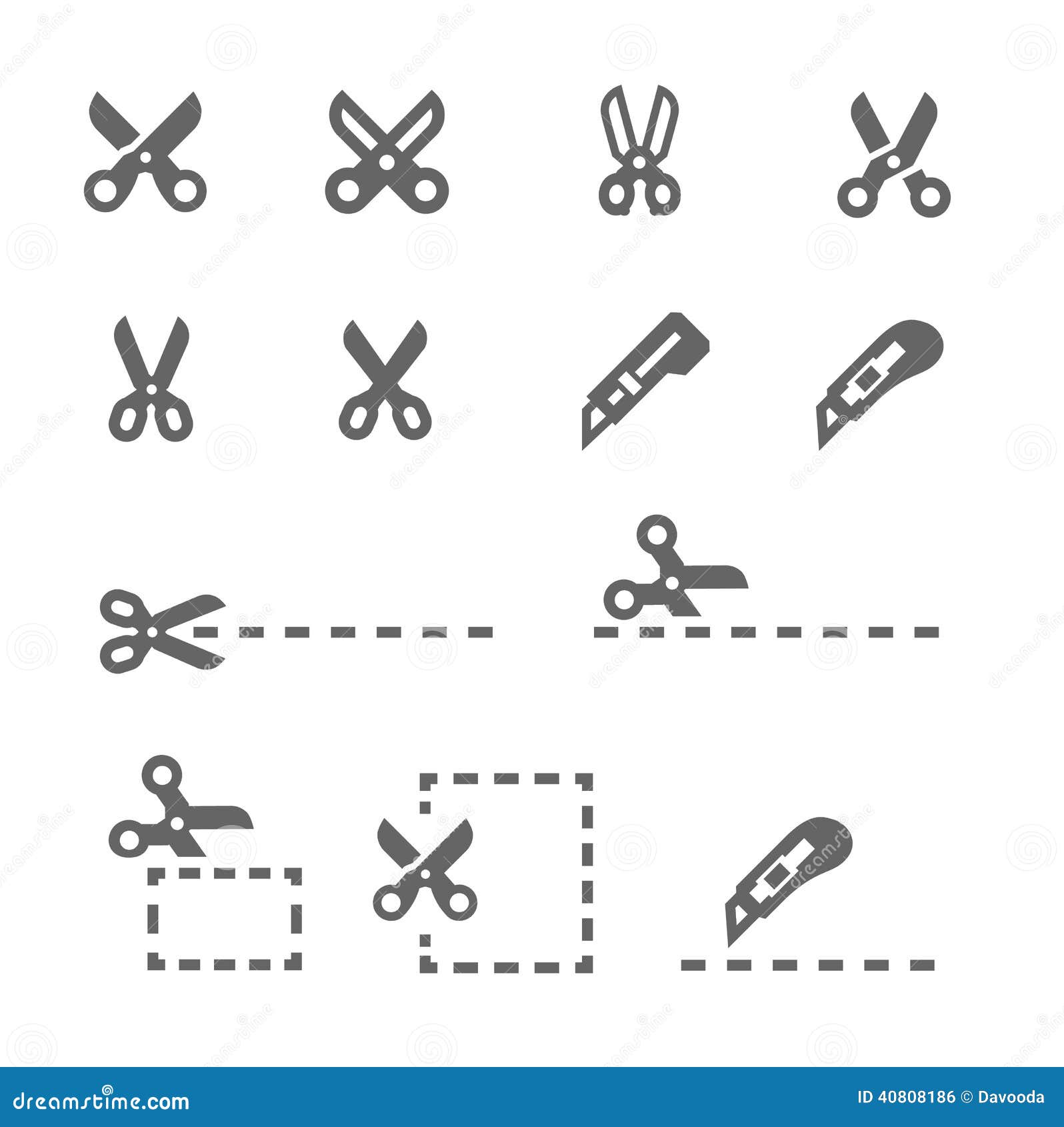 Cutting Icons stock illustration. Illustration of icons - 40808186