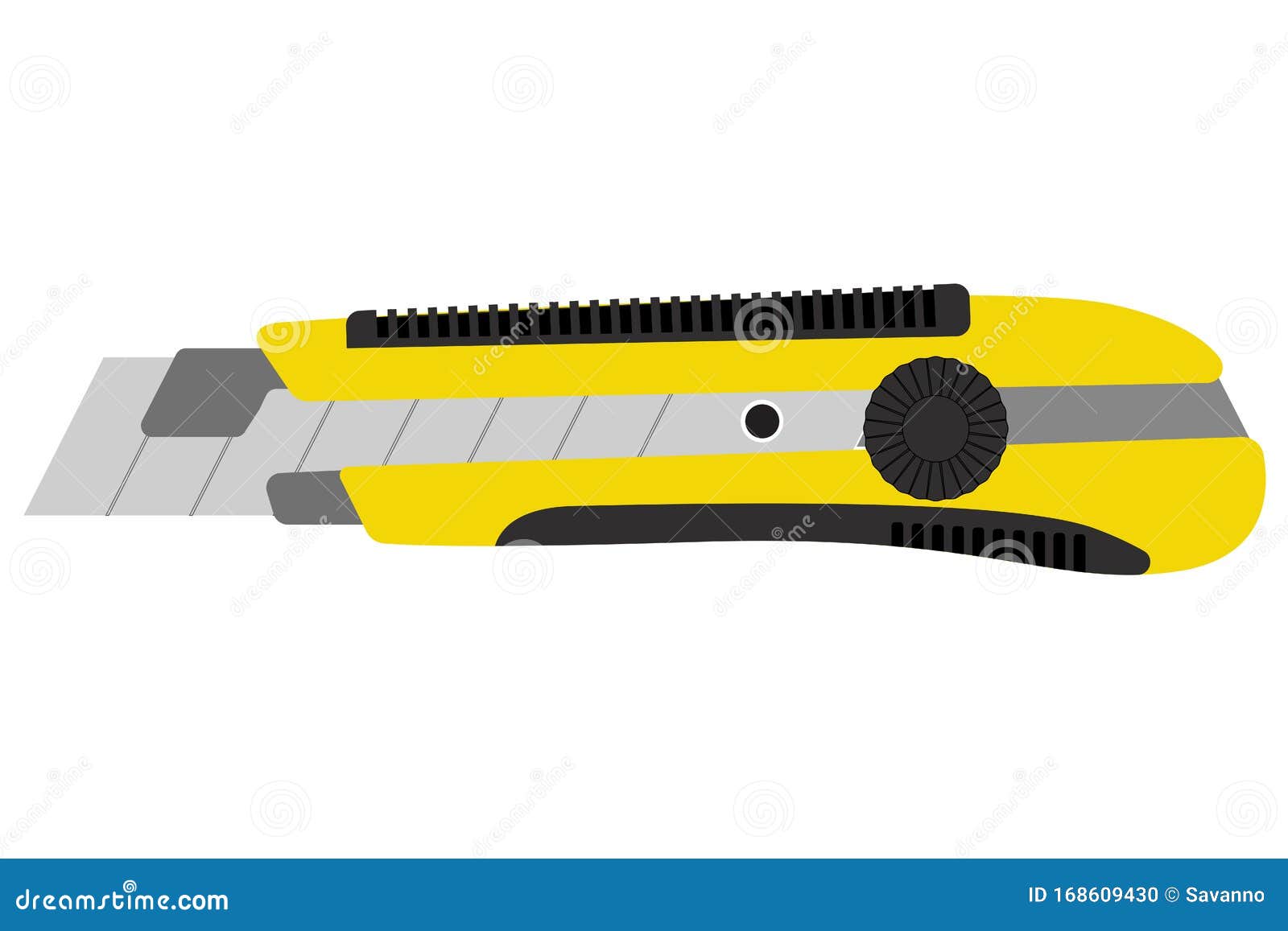 Cutting knife stock vector. Illustration of yellow, isolated - 168609430