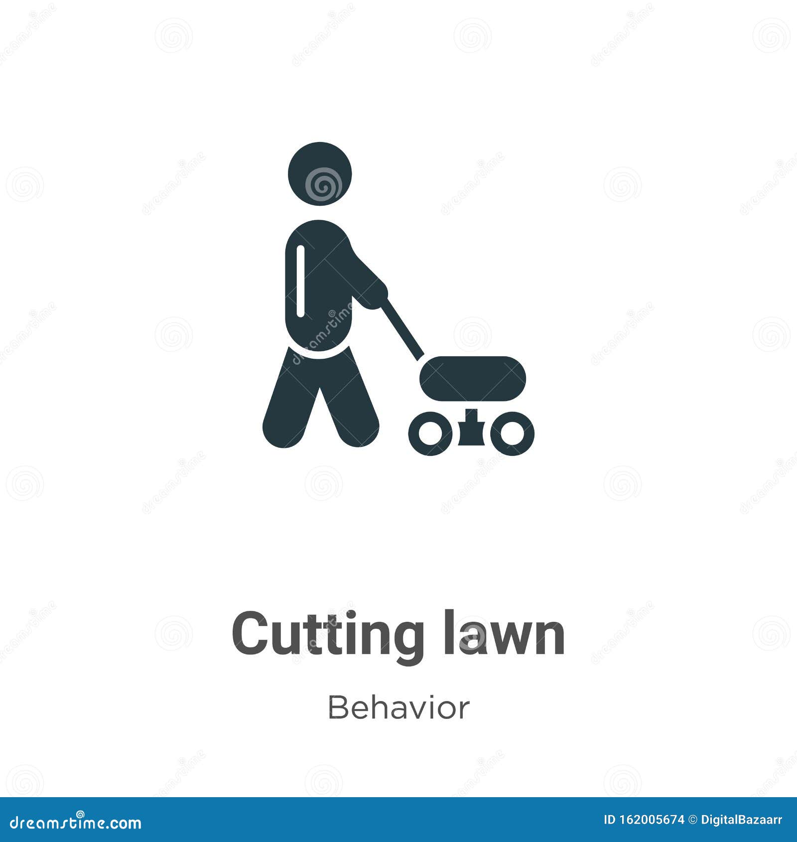 Cutting Lawn Vector Icon on White Background. Flat Vector Cutting Lawn ...