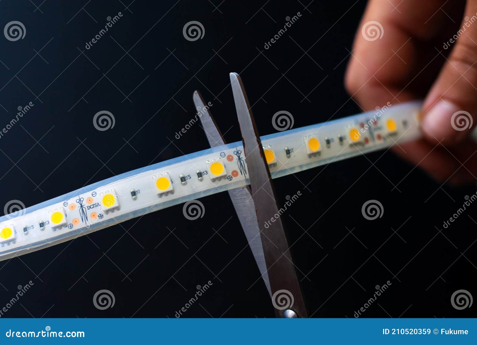 Cutting Led Strip with Scissors,installation of a Diode Tape Stock ...