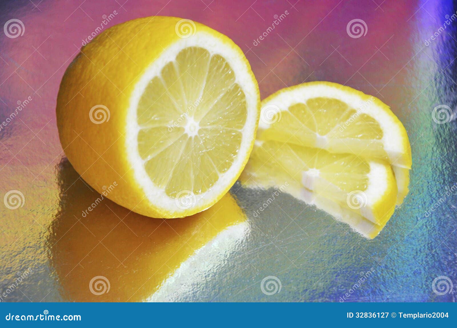 Cutting a lemon stock image. Image of slices, closeup - 32836127