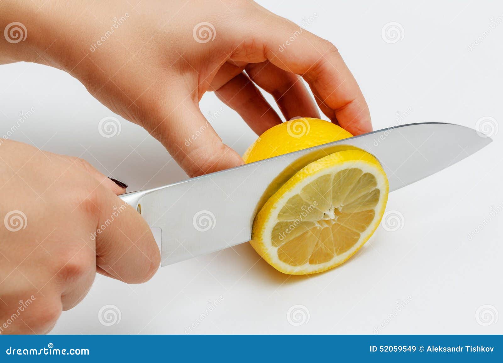 Cutting lemon stock image. Image of cook, knife, meal - 52059549