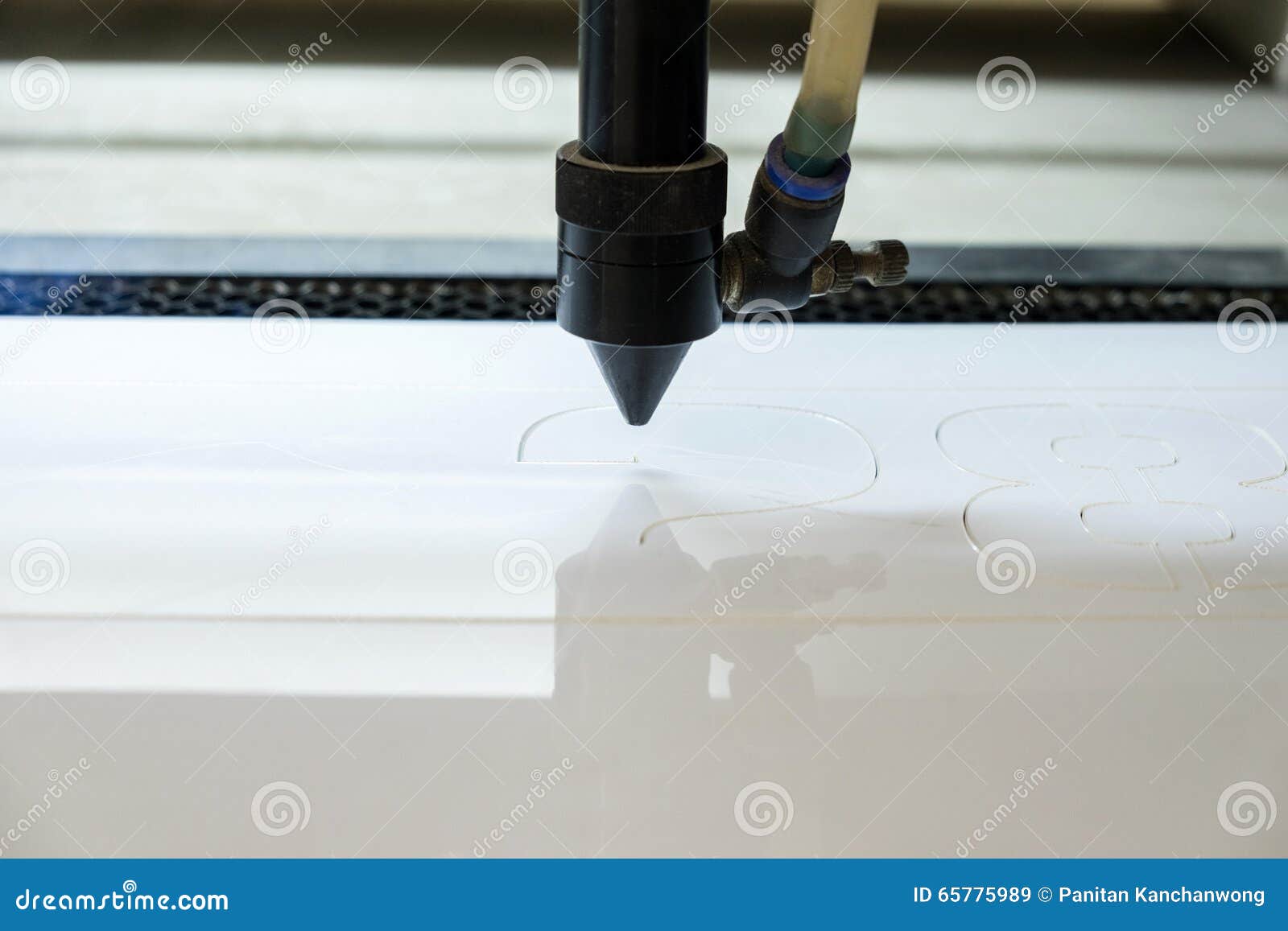 Cutting Machine Carving on the Plastic Plate Stock Image - Image of ...