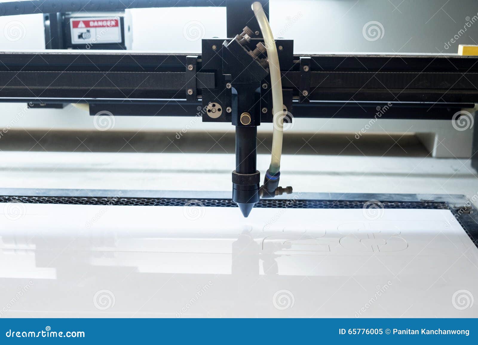 Cutting Machine Carving on the Plastic Plate Stock Image - Image of ...