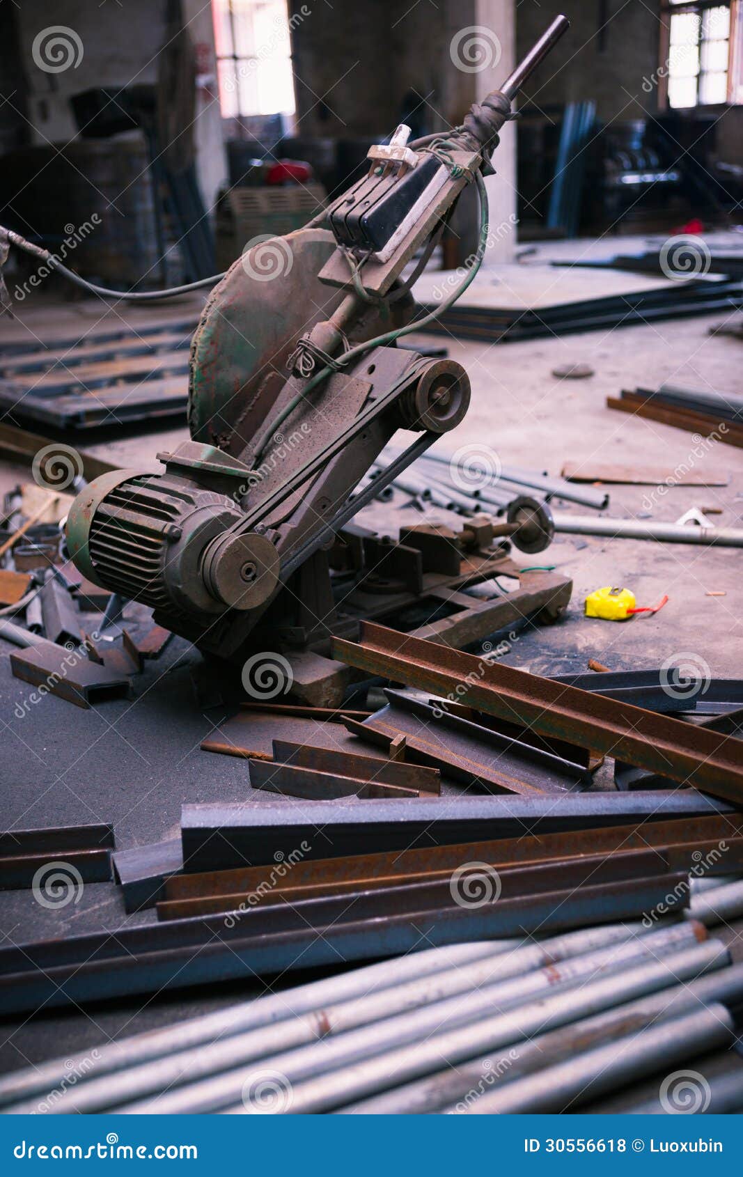 Cutting Machine and Steel Materials Stock Photo - Image of steel ...