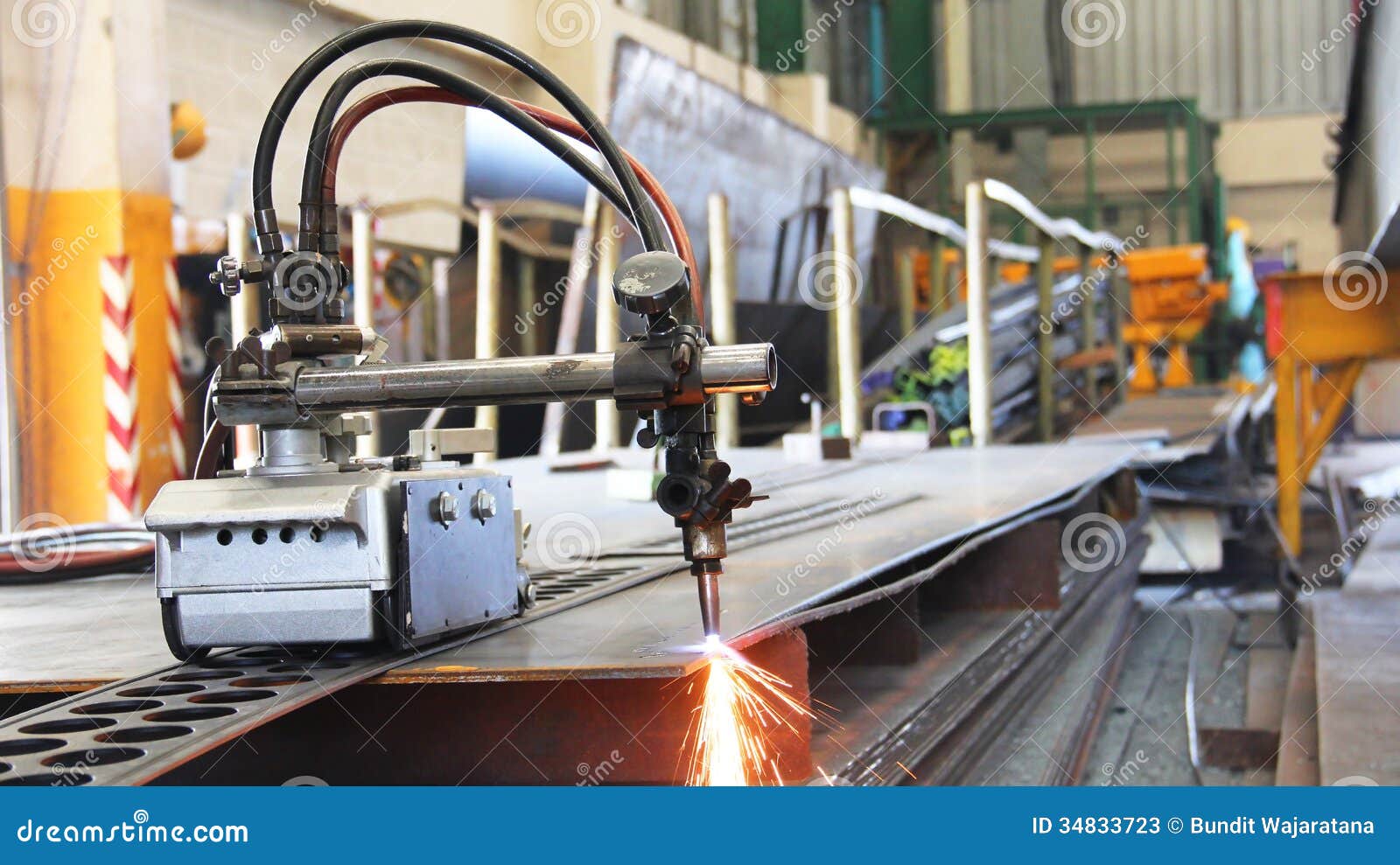 Cutting Machine for Steel Sheet Stock Image - Image of cutting, metal ...