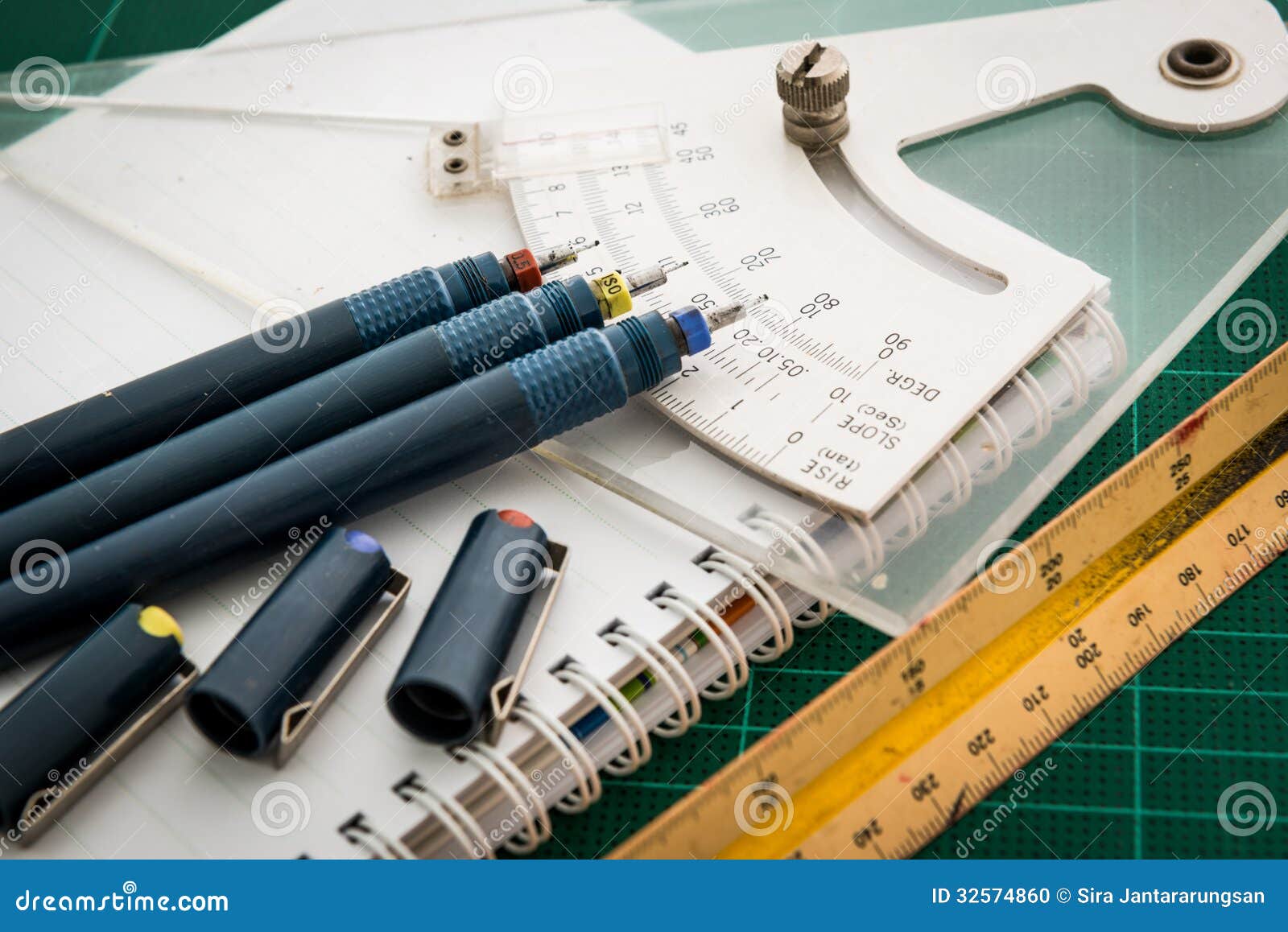 A Scale Ruler On A Technical Drawing Stock Image | CartoonDealer.com ...