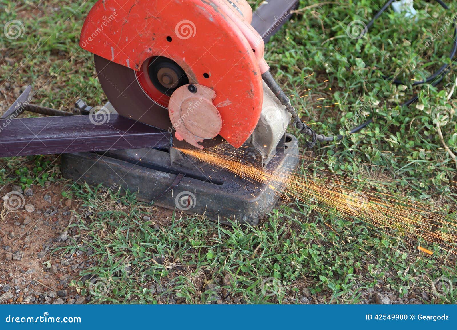 Cutting Metal and Spark with Cutting Machine Stock Photo - Image of ...