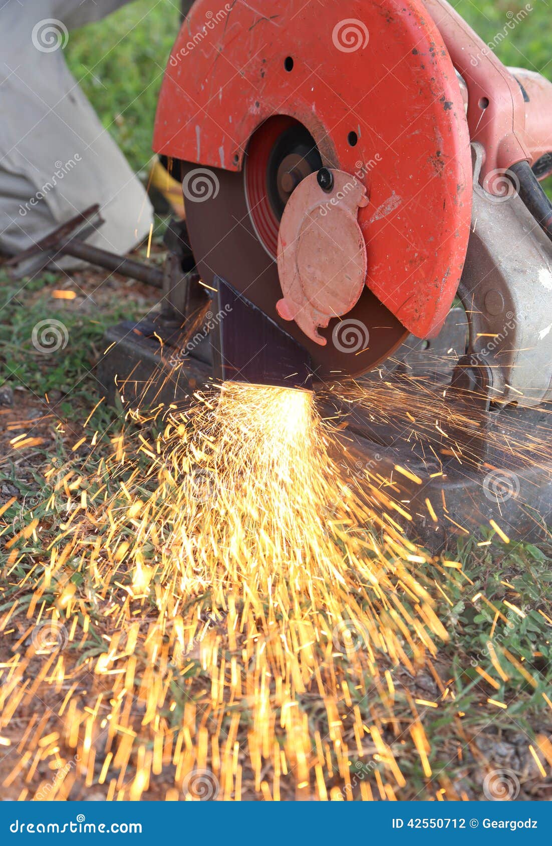 Cutting Metal and Spark with Cutting Machine Stock Photo - Image of ...