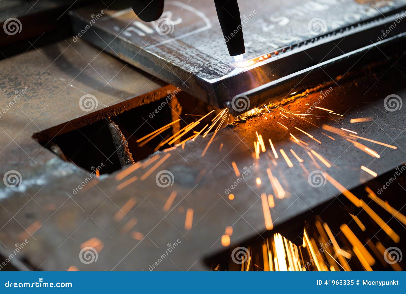 Cutting Metal Welding Machine Stock Image - Image of close, sparks ...