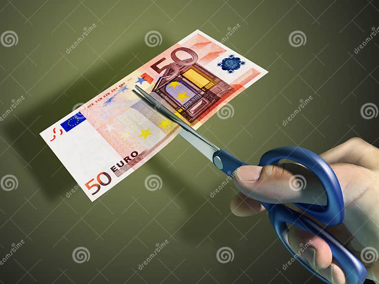 Cutting money stock illustration. Illustration of divide - 14402440