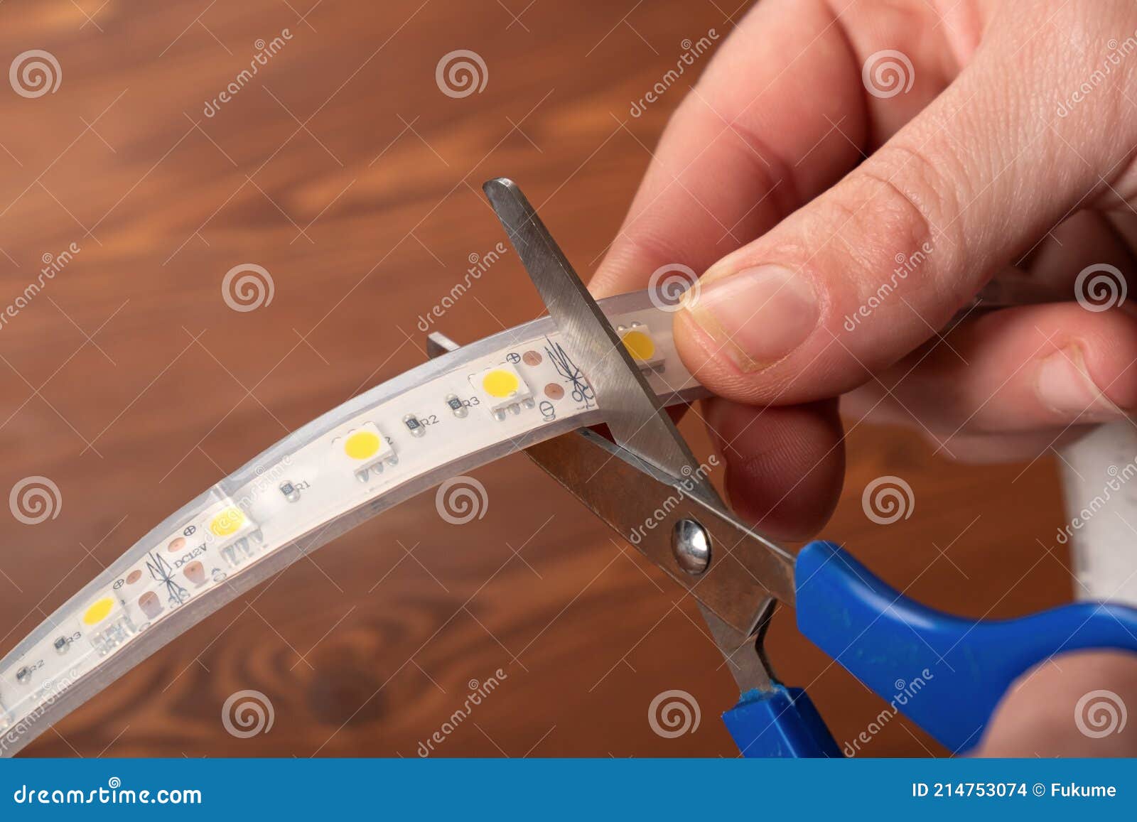 Cutting Off Led Strip,installation of Diode Lighting Stock Photo ...
