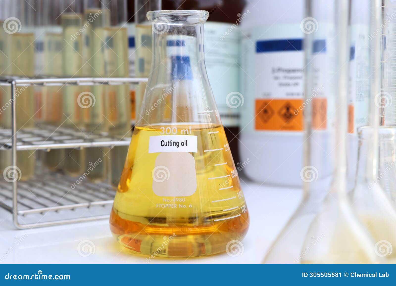 Cutting Oil in Container, Science Experiment Concept Stock Image ...