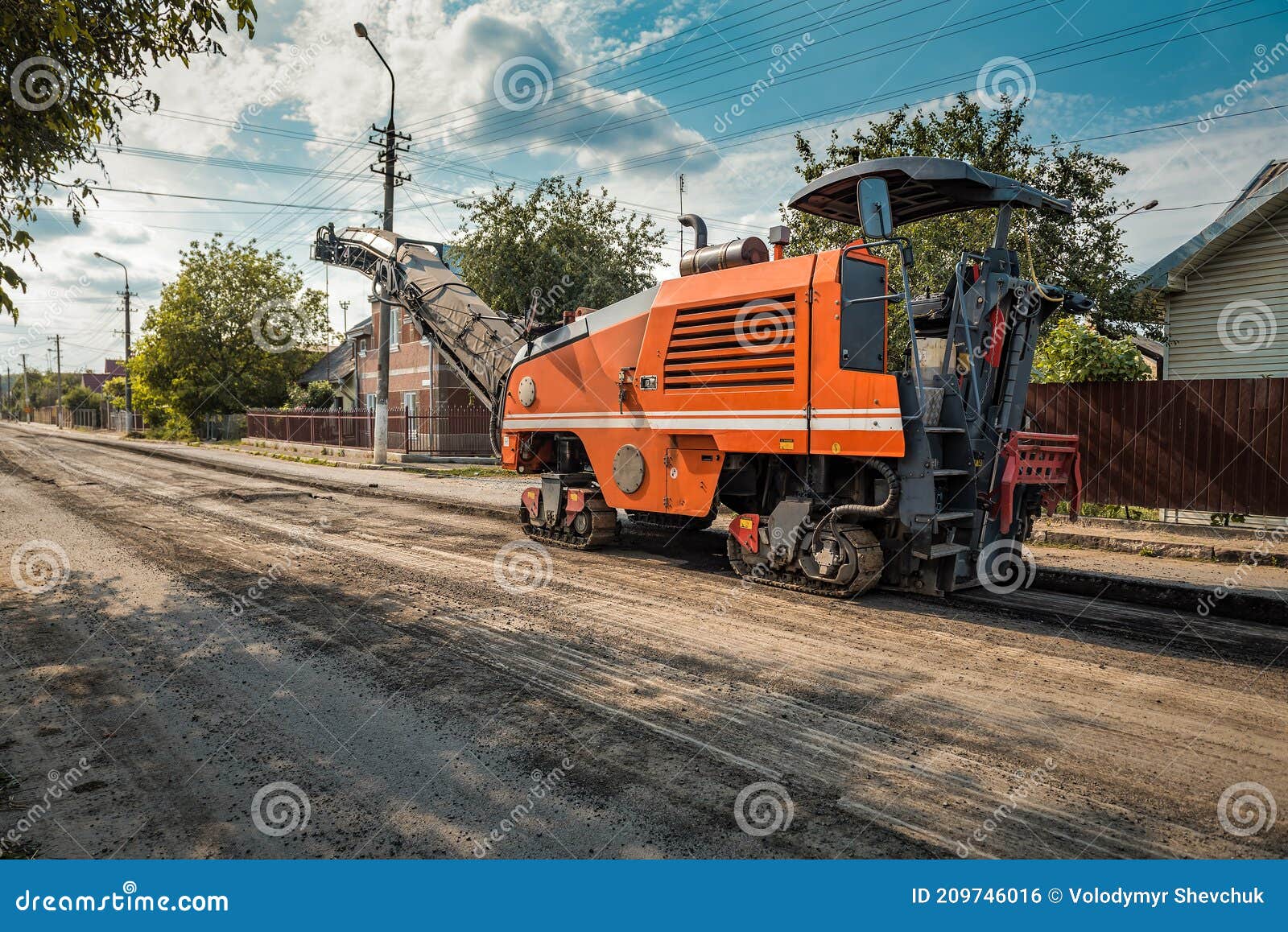 Asphalt Road Milling Cutter Stock Photo - Image of heavy, activity ...
