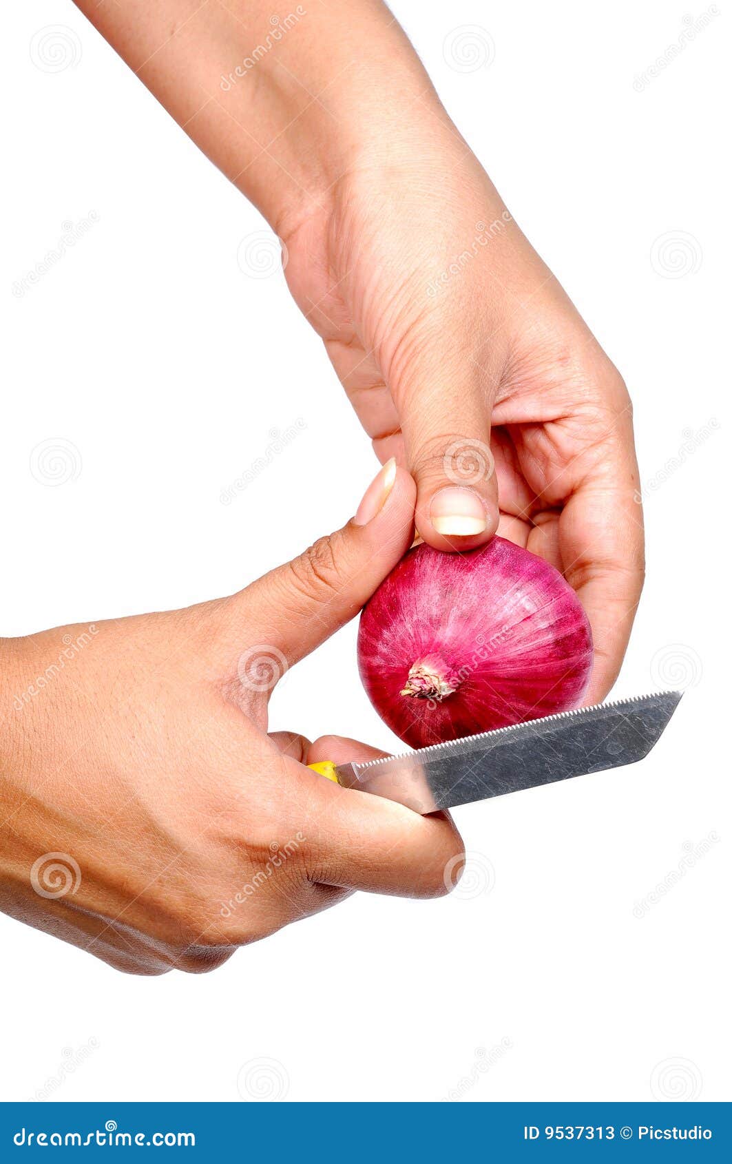 Cutting onion stock image. Image of edge, blade, home - 9537313