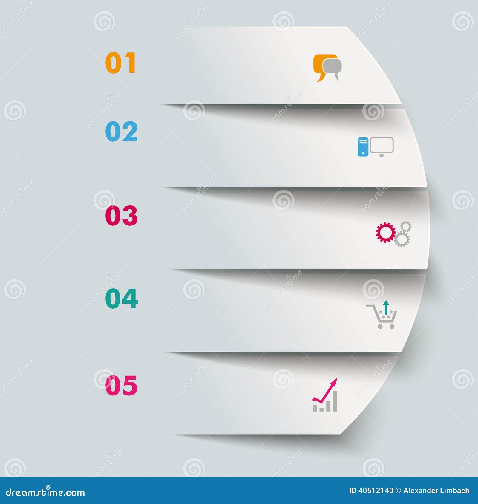 Cutting 5 Paper HalfCircle Banners Stock Vector - Illustration of ...