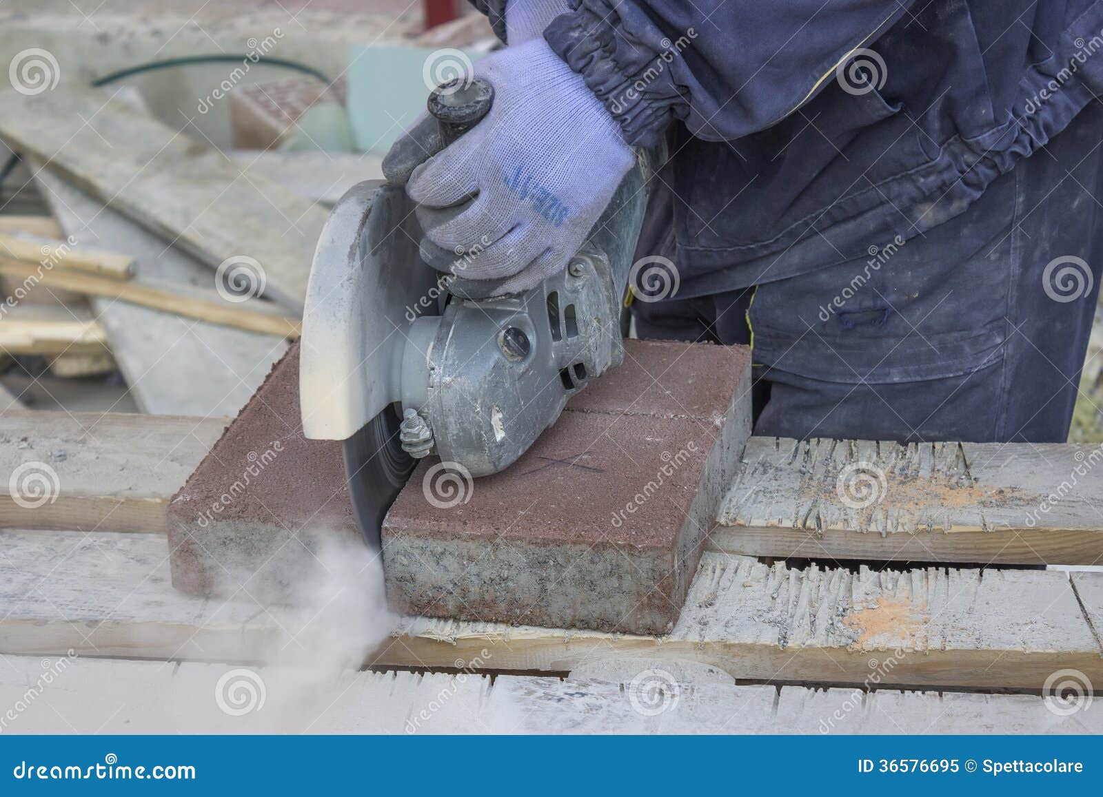 Cutting Pavings Stones stock image. Image of footpath - 36576695
