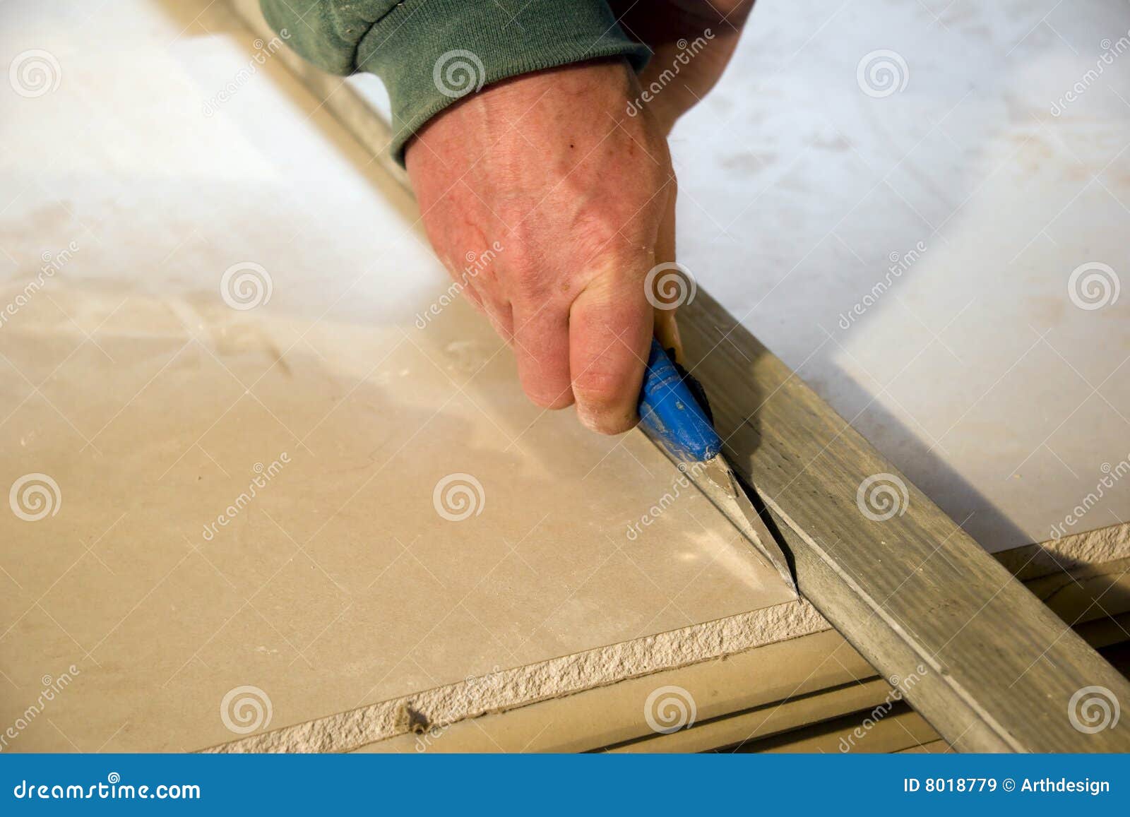 Cutting plasterboards stock image. Image of installation - 8018779