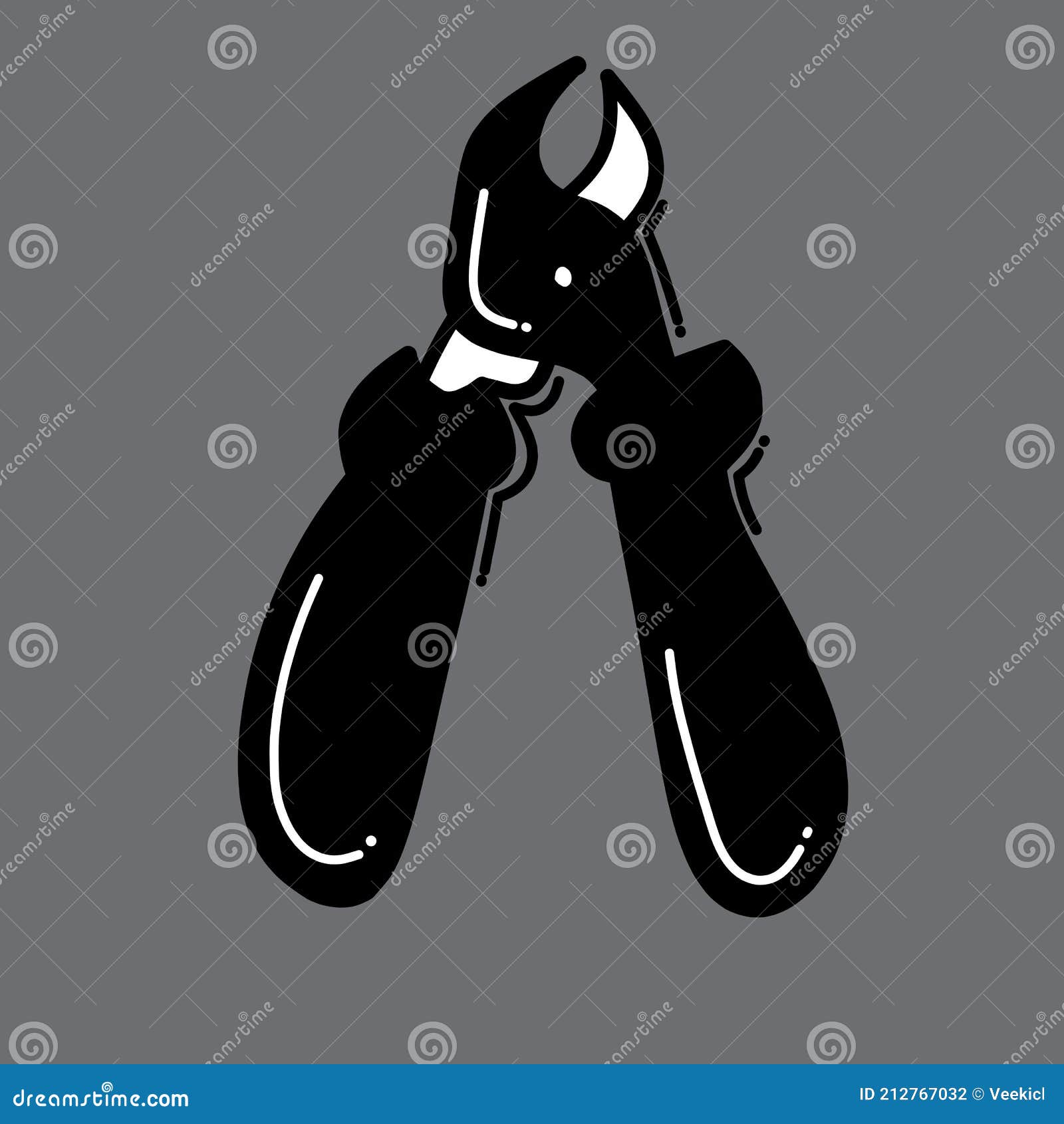 Cutting Pliers Doodle Vector Icon. Drawing Sketch Illustration Hand ...