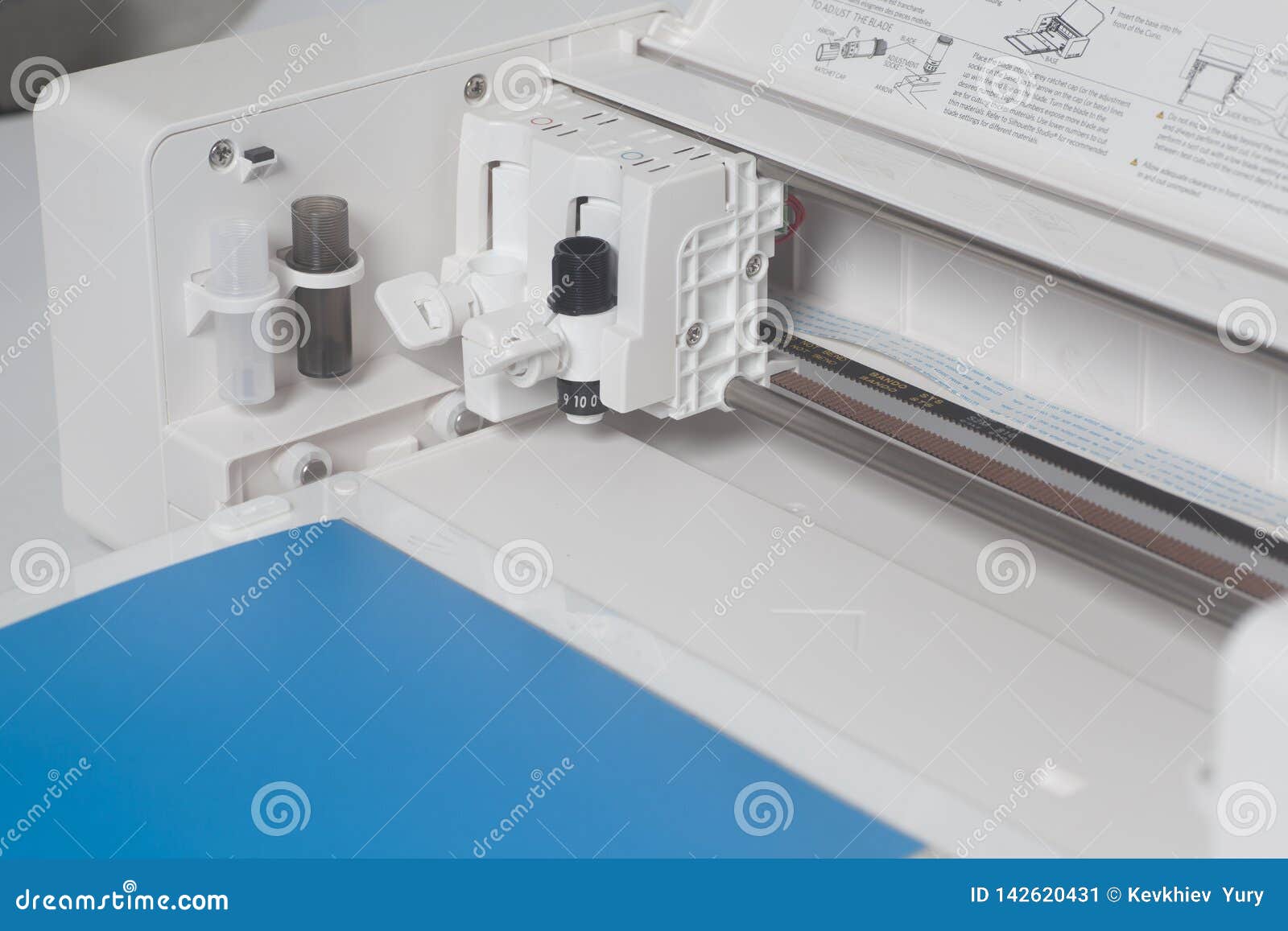Cutting Plotter with Blue Paper Stock Image - Image of outline, color ...