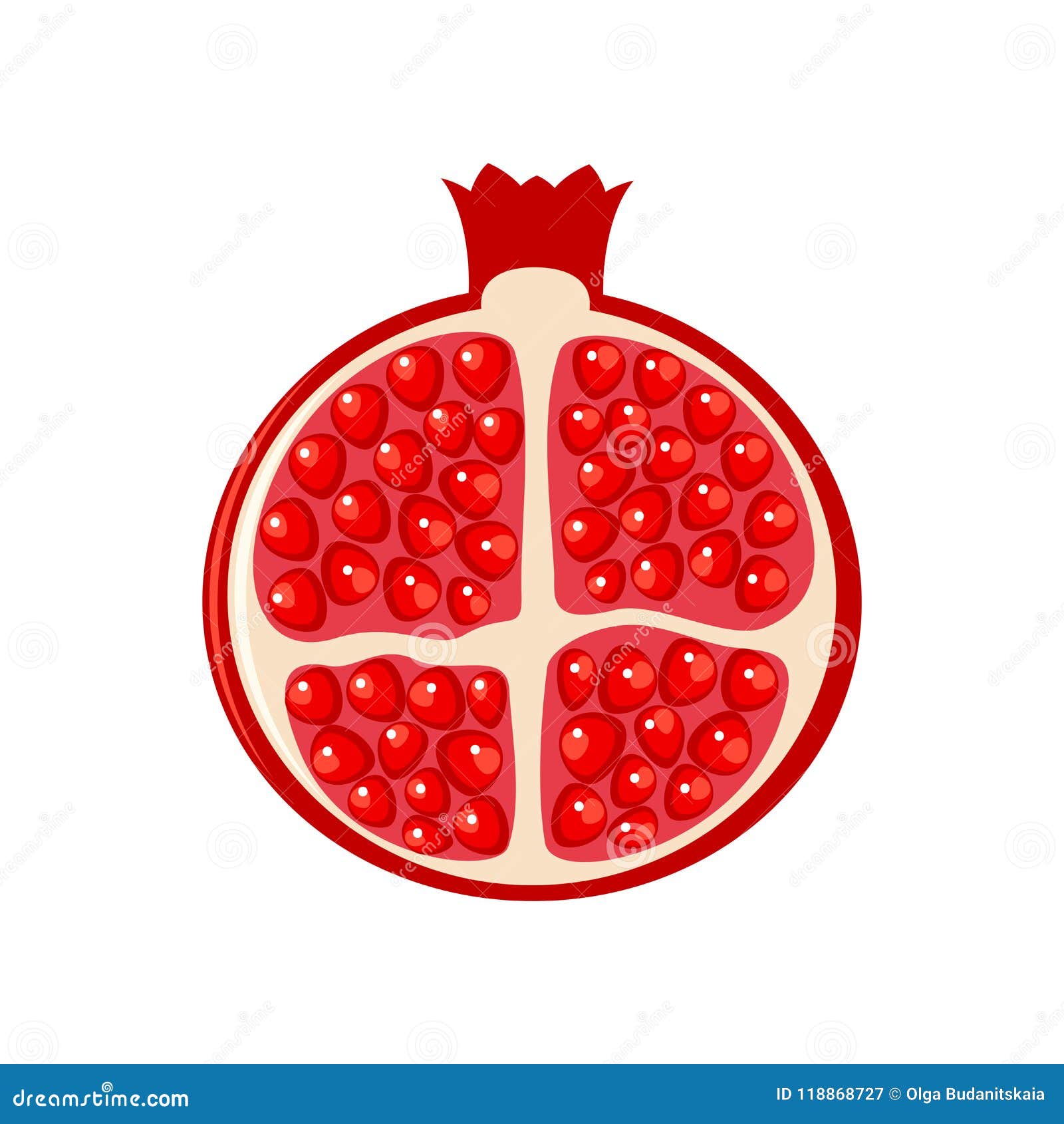 Cutting Pomegranate Half Pomegranate Stock Vector Illustration Of