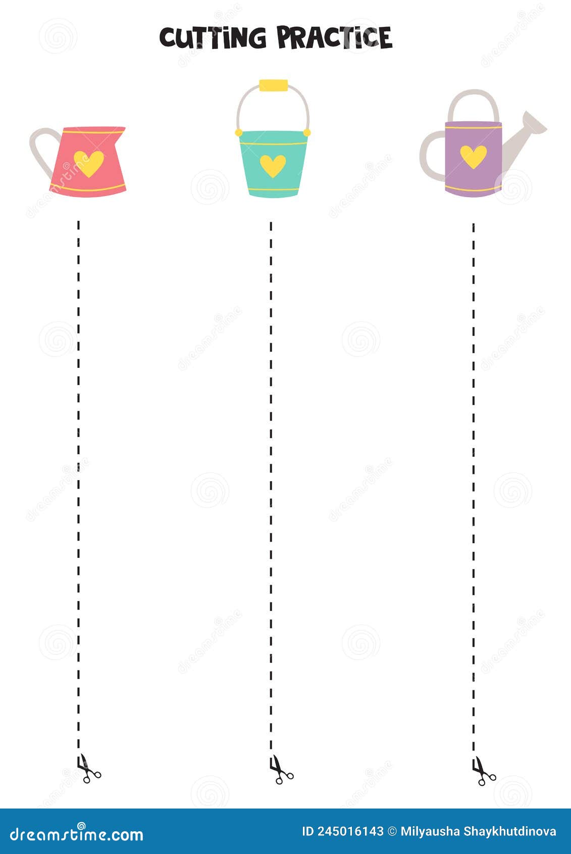 Cutting Practice Activites Heptagon Shape Symbol Element For Preschool ...