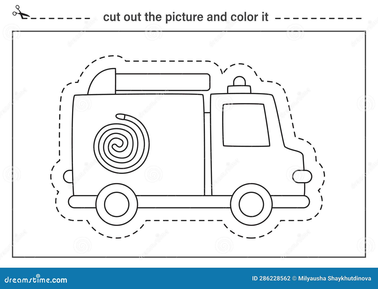 Cutting Practice for Kids. Black and White Worksheet. Cut Out and Glue ...