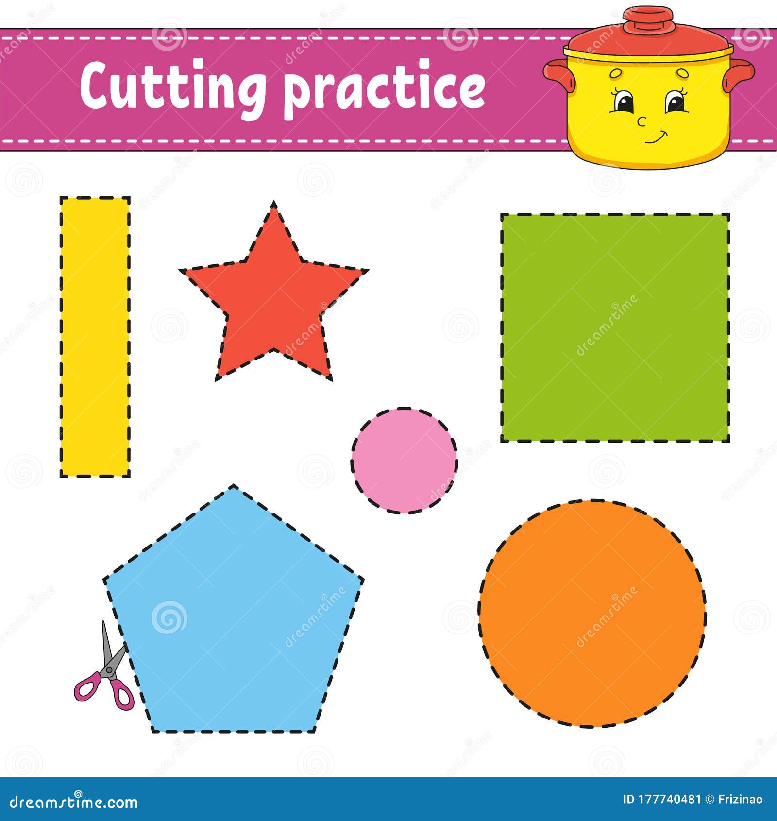 Cutting Practice for Kids. Education Developing Worksheet. Activity ...