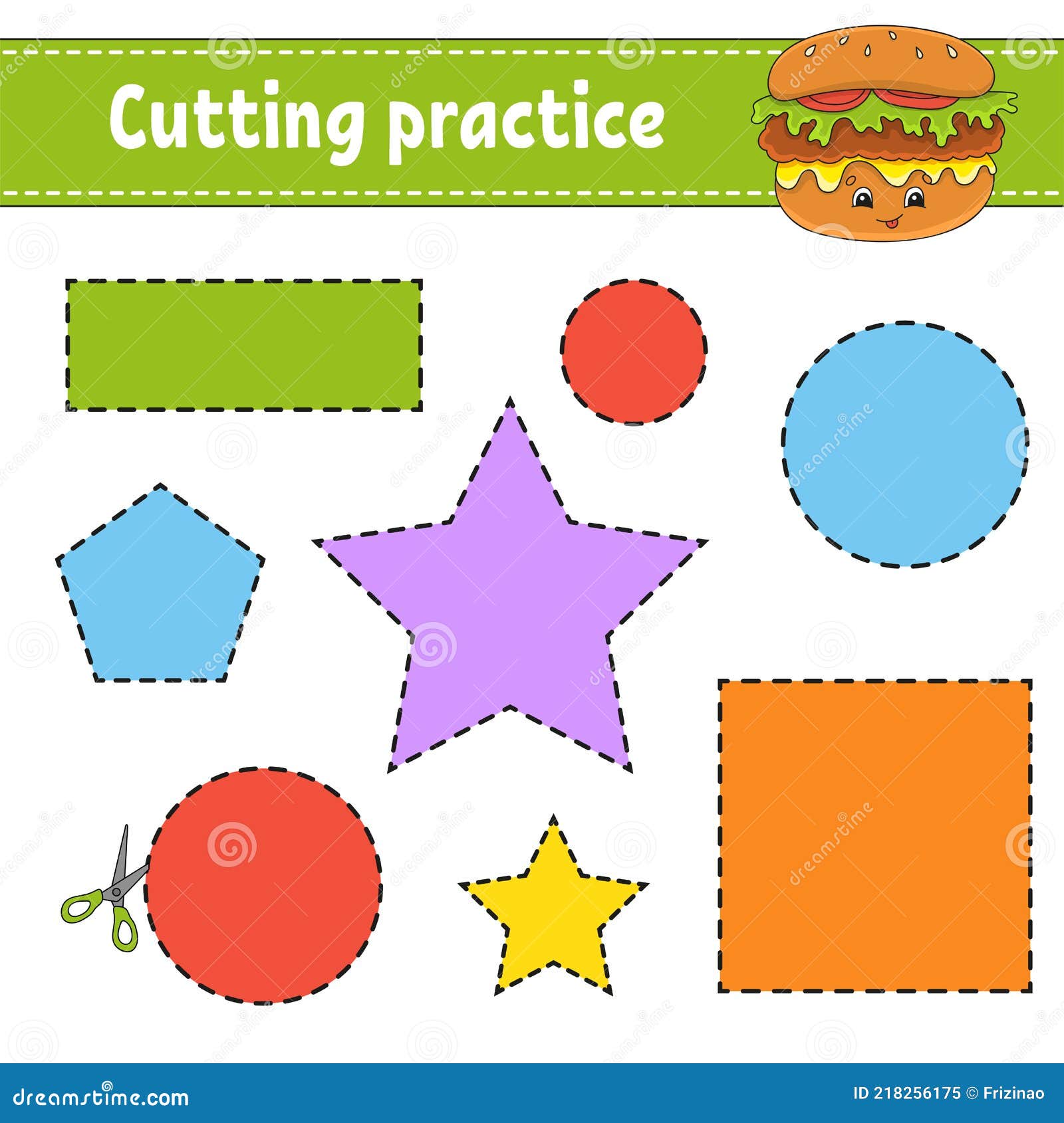 Cutting Practice for Kids. Education Developing Worksheet. Activity ...