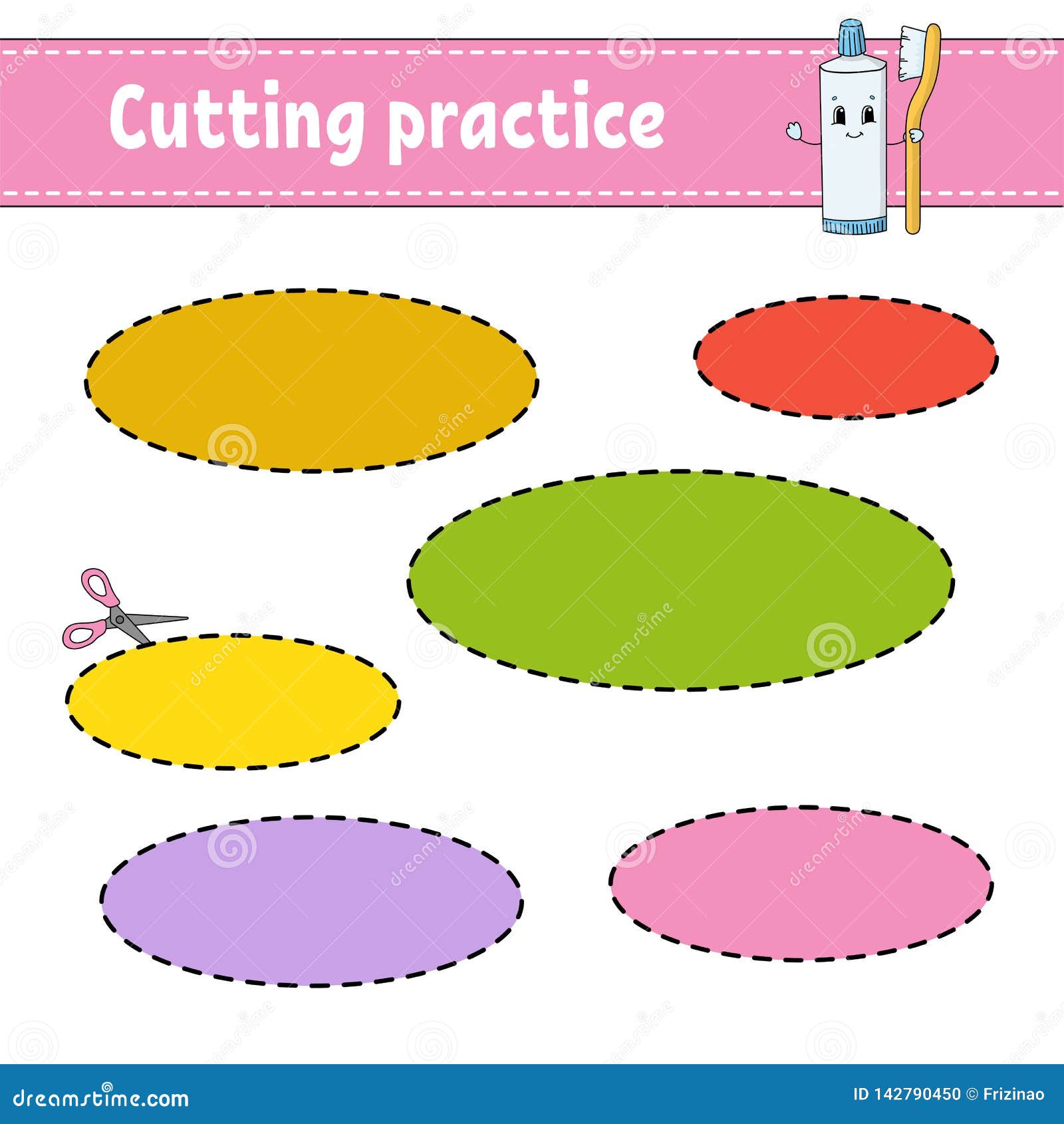 Cutting Practice for Kids. Education Developing Worksheet. Activity ...