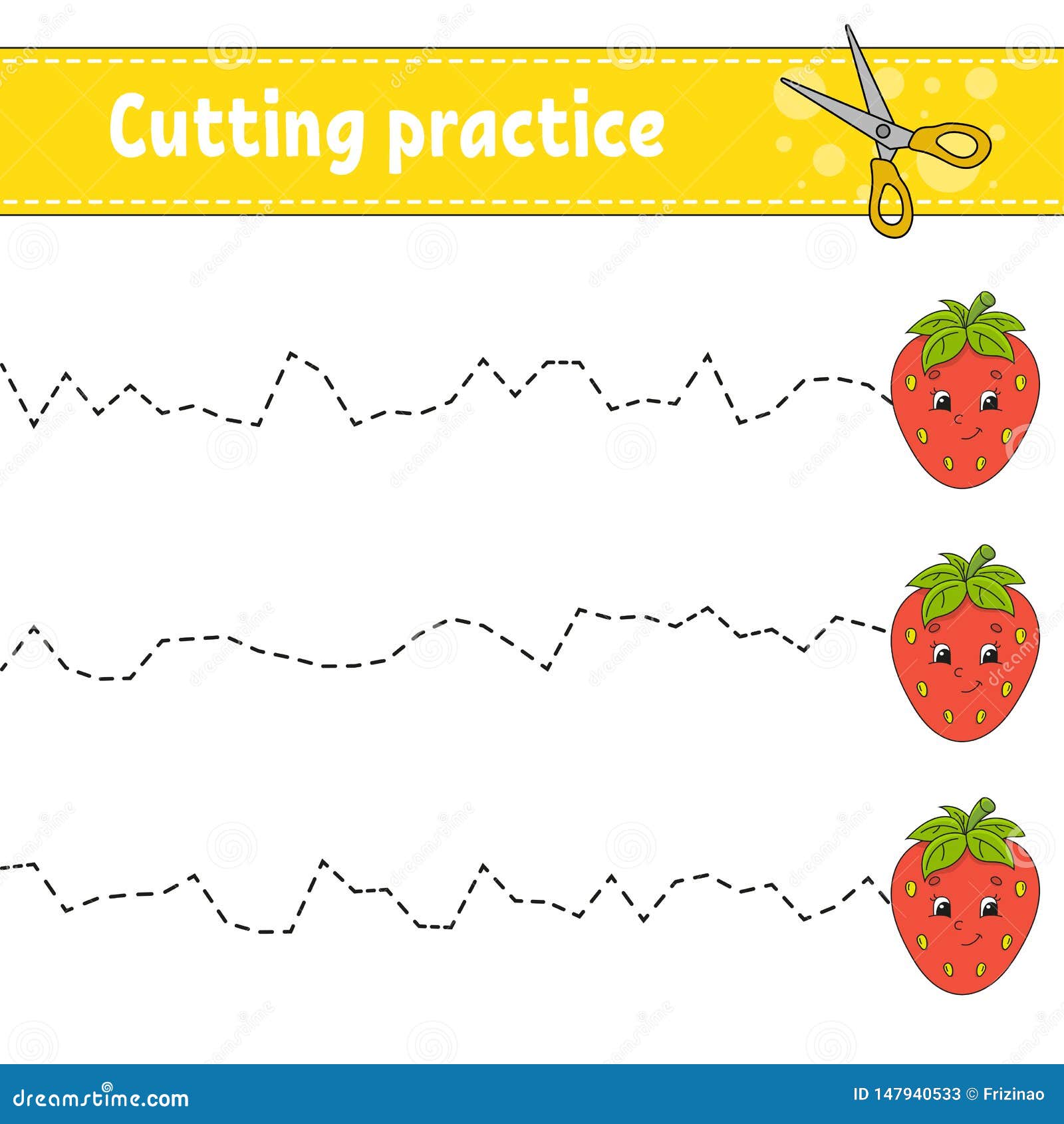 Cutting Practice for Kids. Education Developing Worksheet. Activity ...