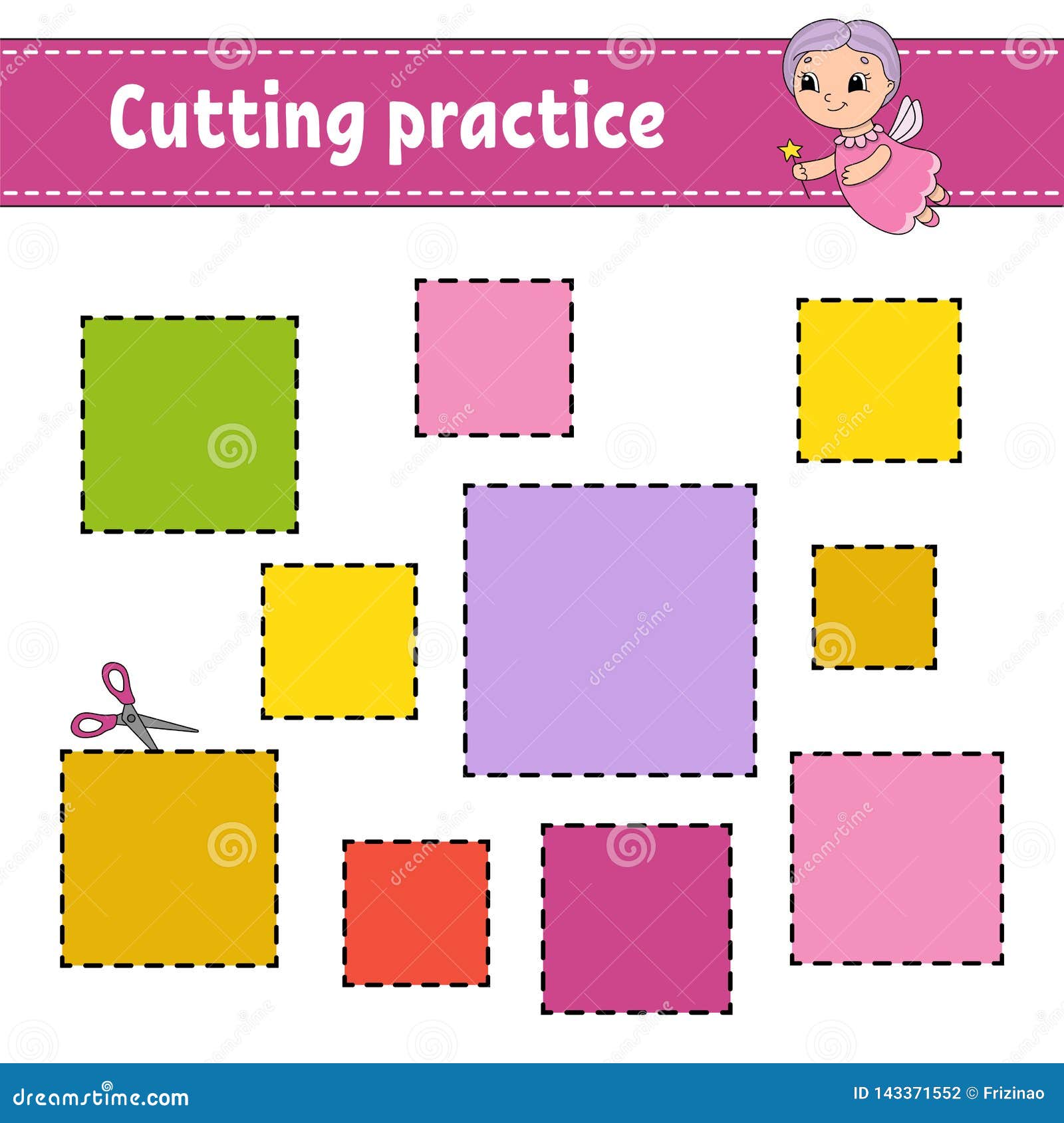 Cutting Practice for Kids. Education Developing Worksheet. Activity ...