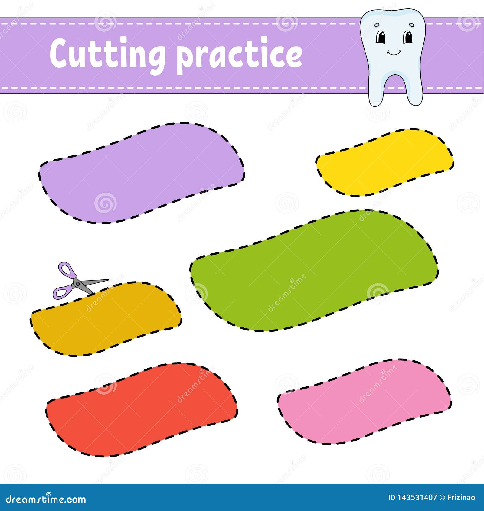 Cutting Practice for Kids. Education Developing Worksheet. Activity ...