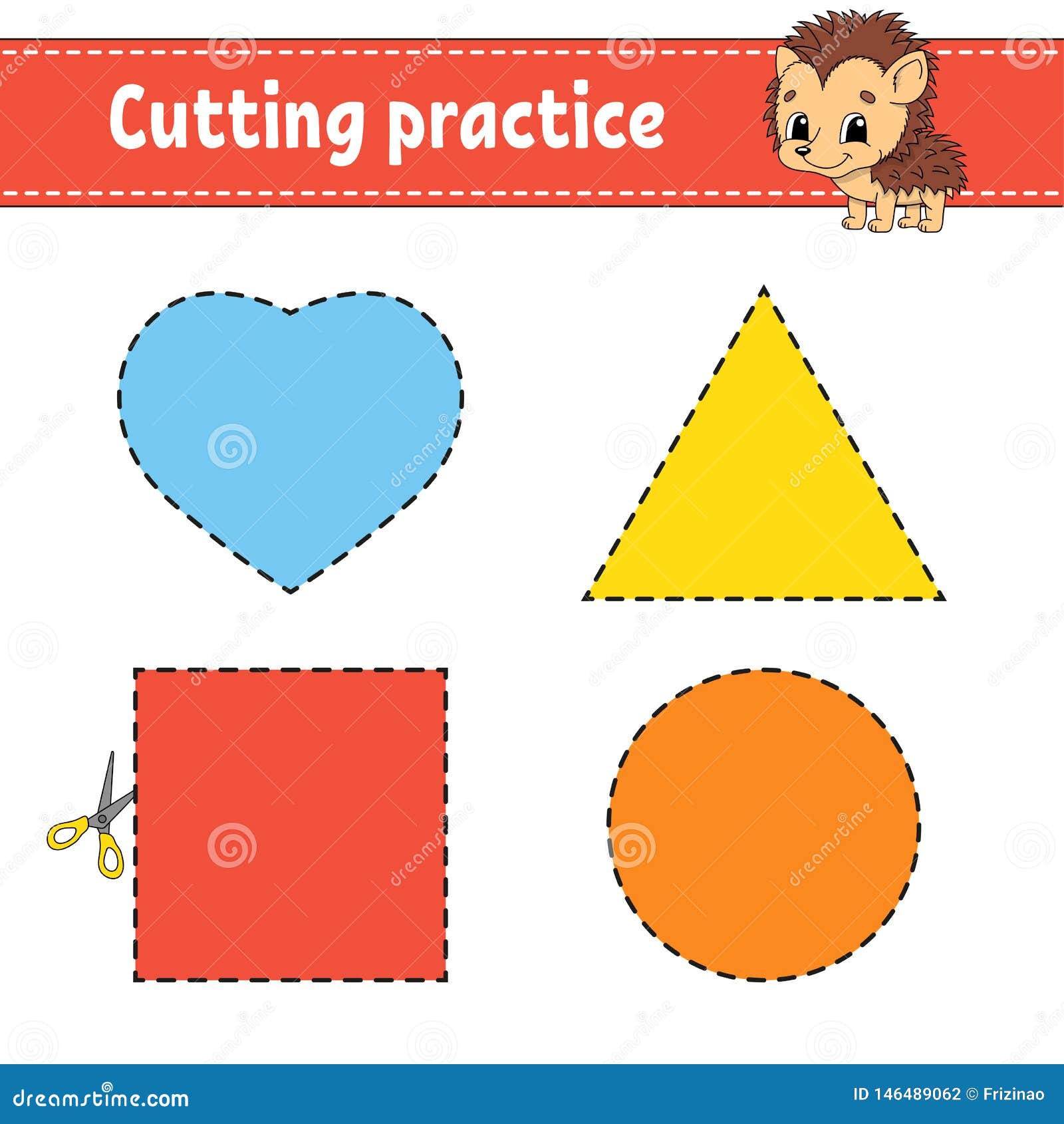 Cutting Practice for Kids. Education Developing Worksheet. Activity ...