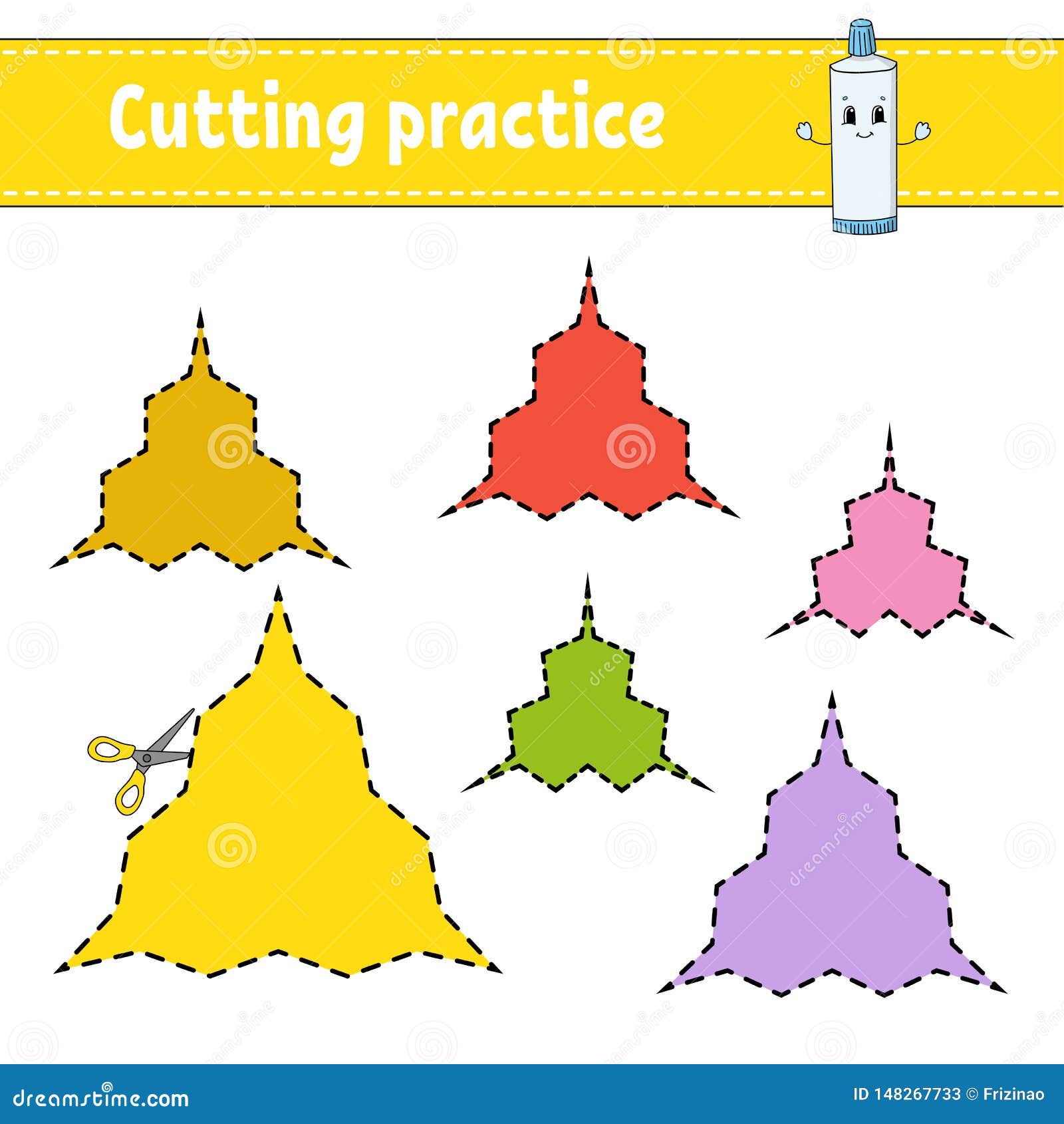 Cutting Practice for Kids. Education Developing Worksheet. Activity ...