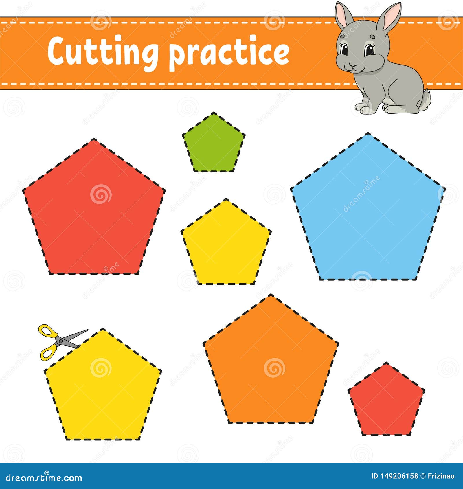Cutting Practice for Kids. Education Developing Worksheet. Activity ...