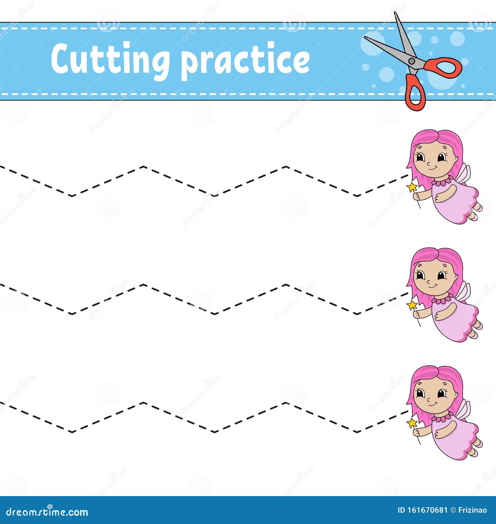 Cutting Practice for Kids. Education Developing Worksheet. Activity ...