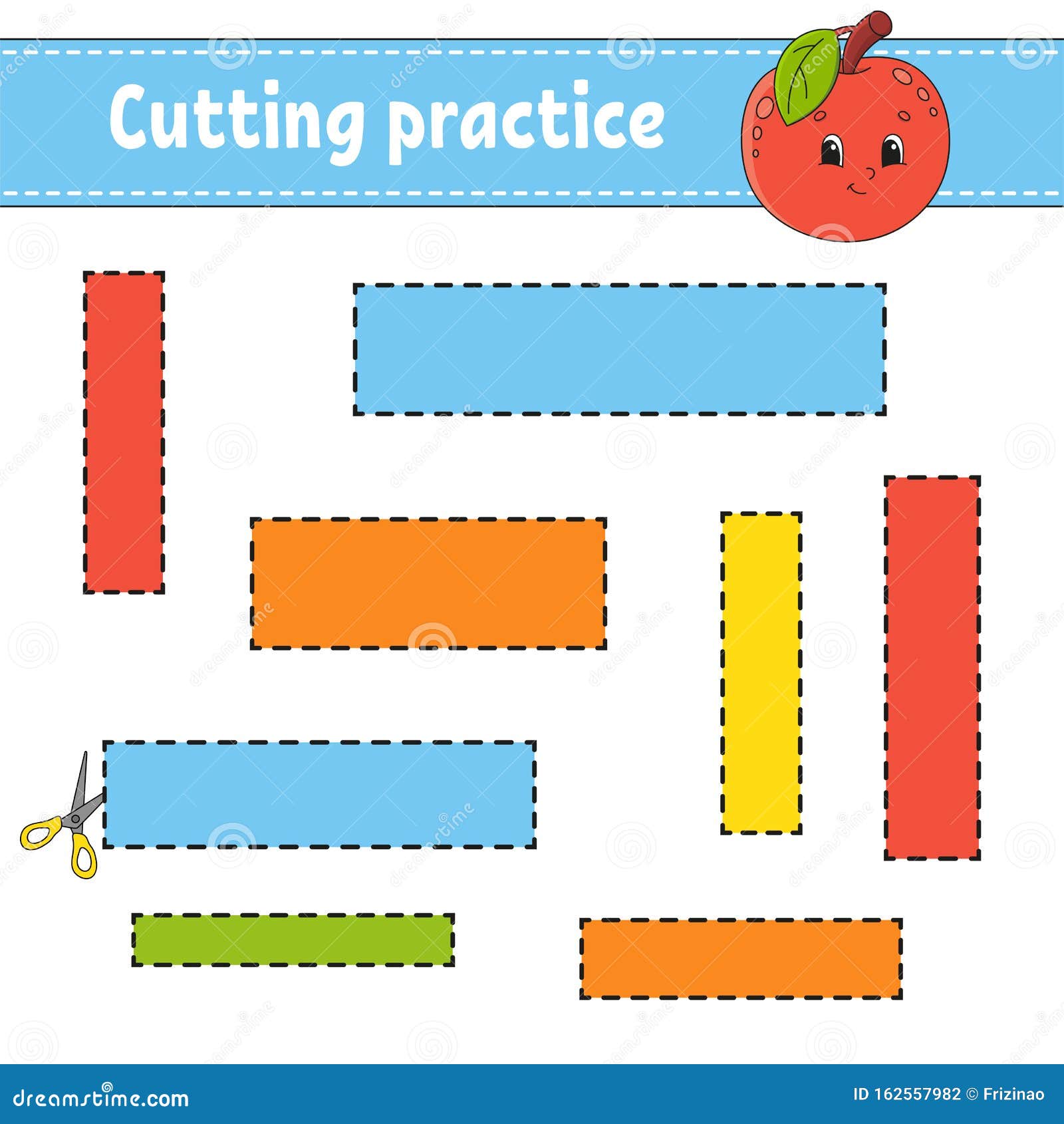 Cutting Practice Activites Star Shape Symbol Element For Preschool ...