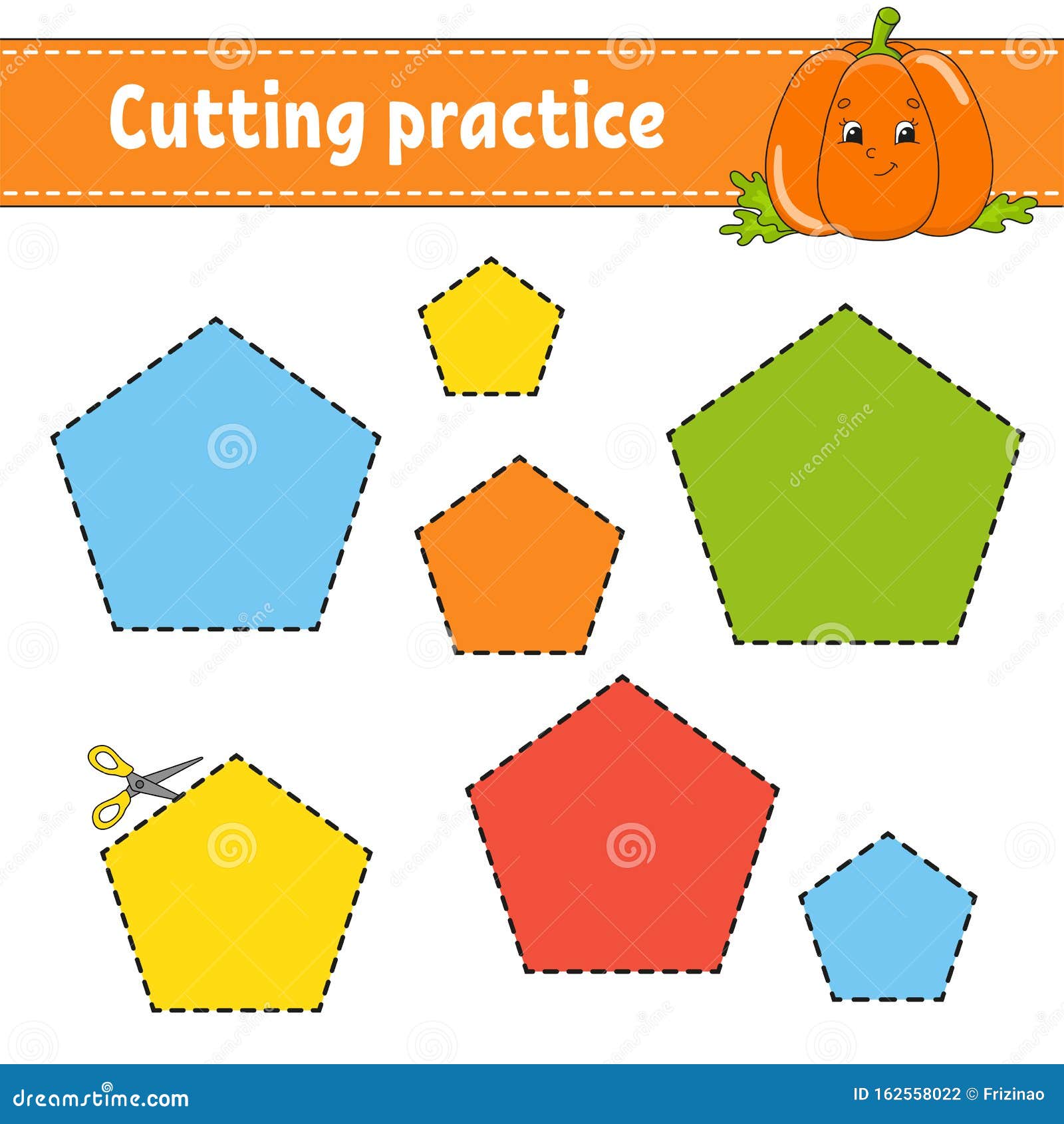Cutting Practice for Kids. Education Developing Worksheet. Activity ...