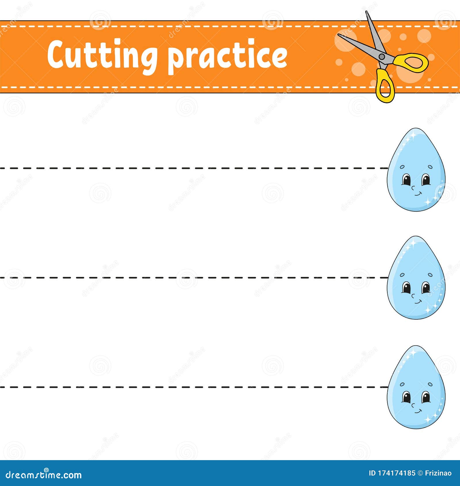Cutting Practice for Kids. Education Developing Worksheet. Activity ...