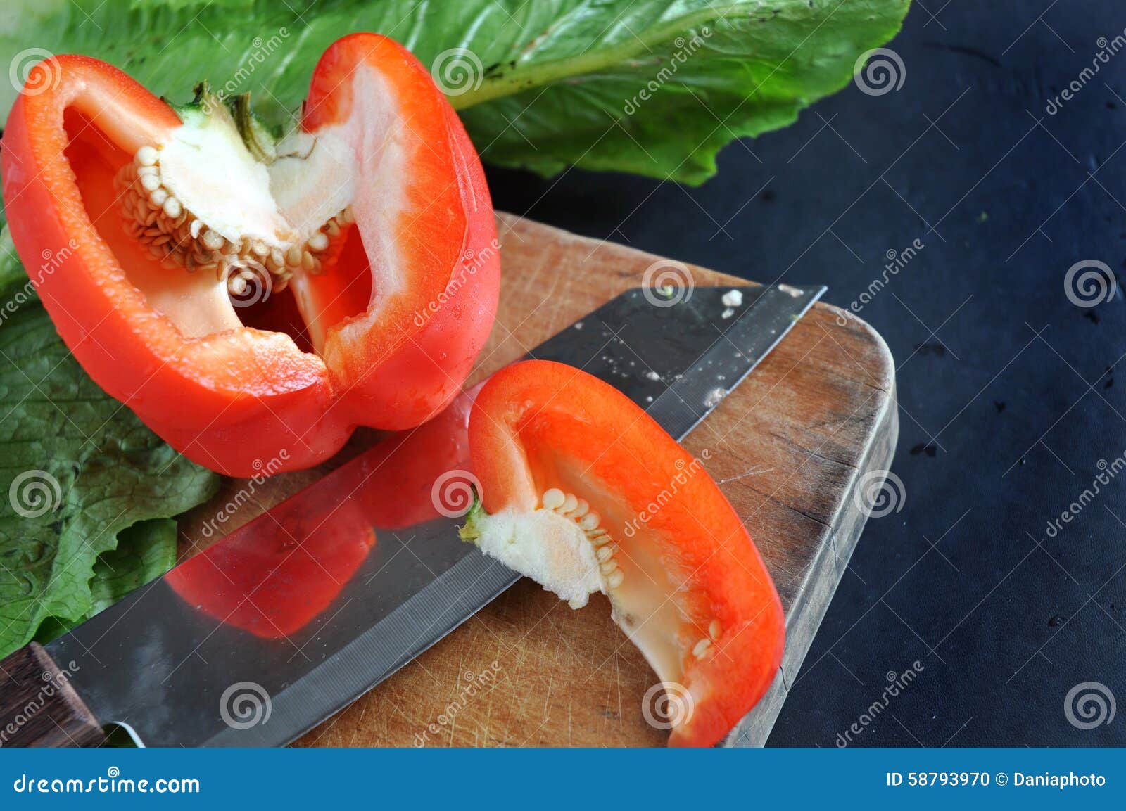 Cutting red bell pepper stock photo. Image of natural - 58793970