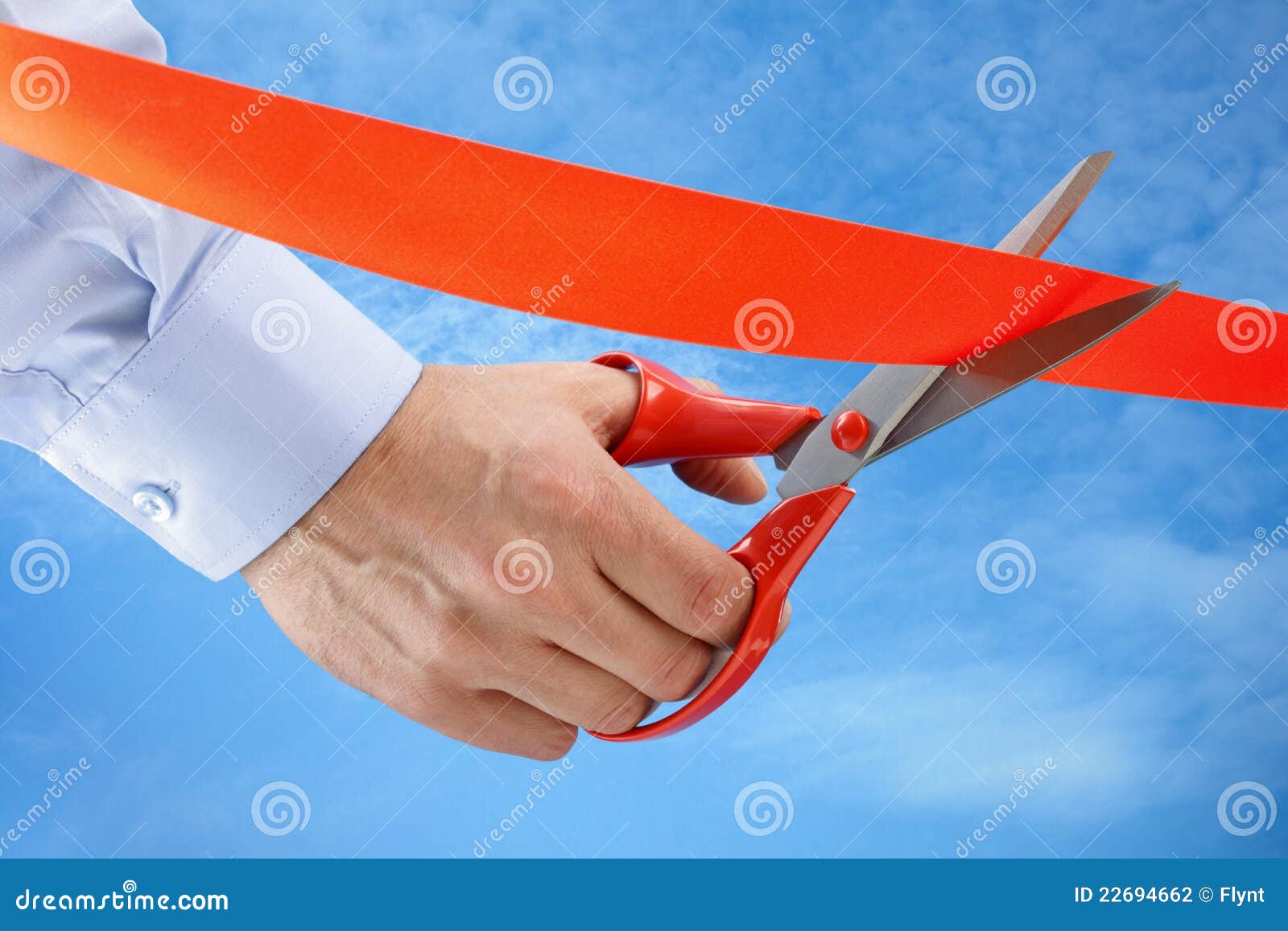 Cutting a red ribbon stock photo. Image of business, opening - 22694662