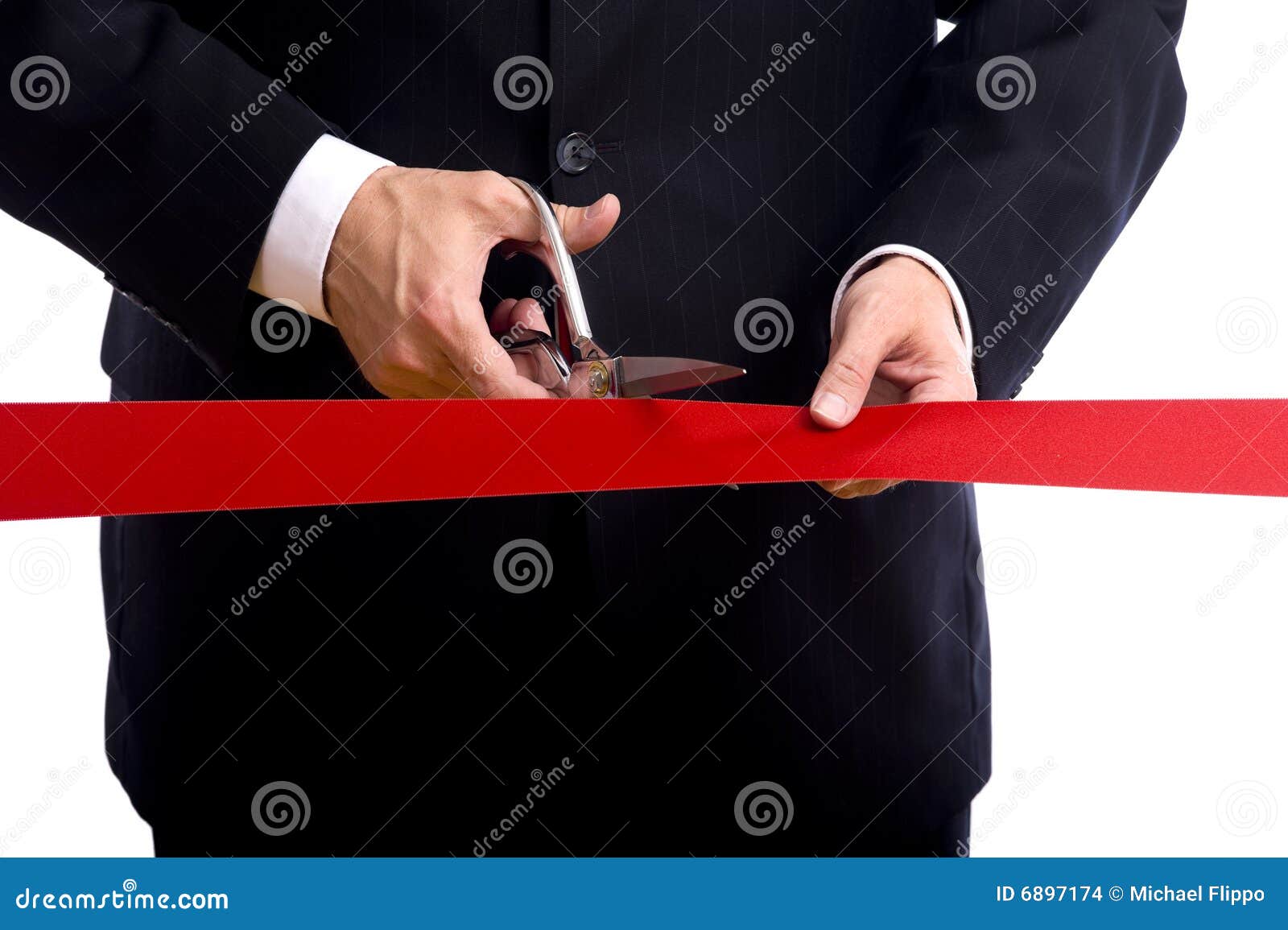 Cutting Red Ribbon stock photo. Image of scissors, fashion - 6897174