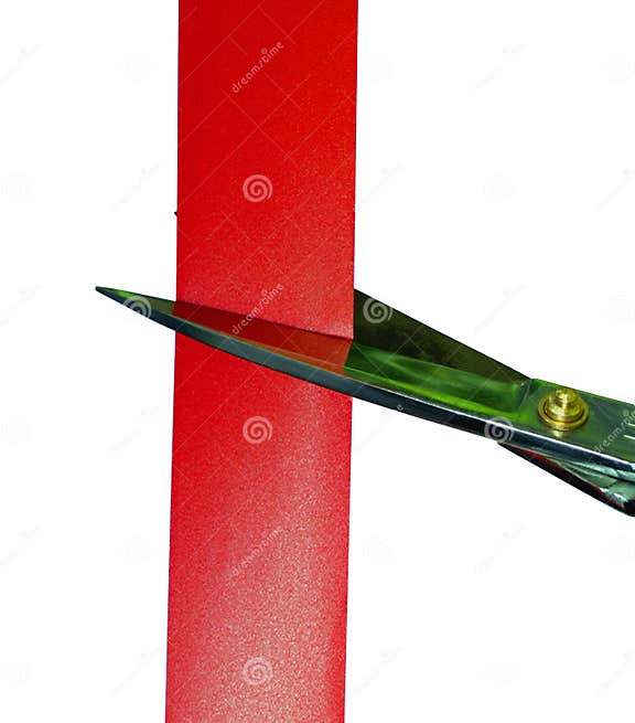 Cutting the red tape stock image. Image of important - 12869591