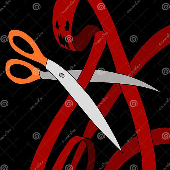 Cutting through Red Tape stock vector. Illustration of sketch - 19072100