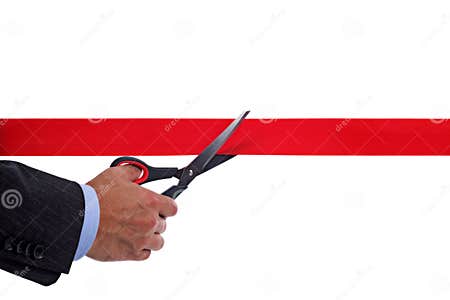 Cutting red tape stock image. Image of finance, beginnings - 26840383