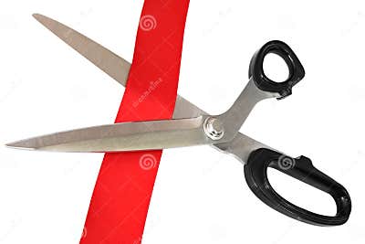 Cutting Red Tape stock photo. Image of scissors, colour - 8166206
