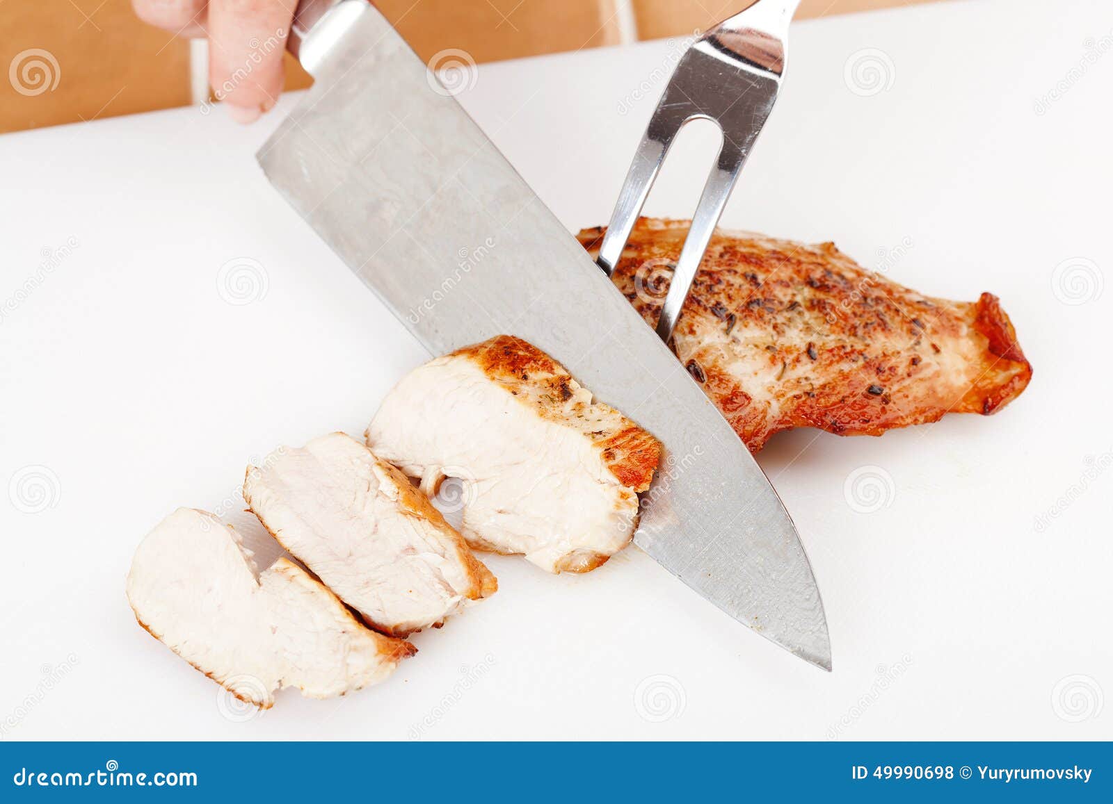 Cutting of roast turkey stock photo. Image of delicious - 49990698