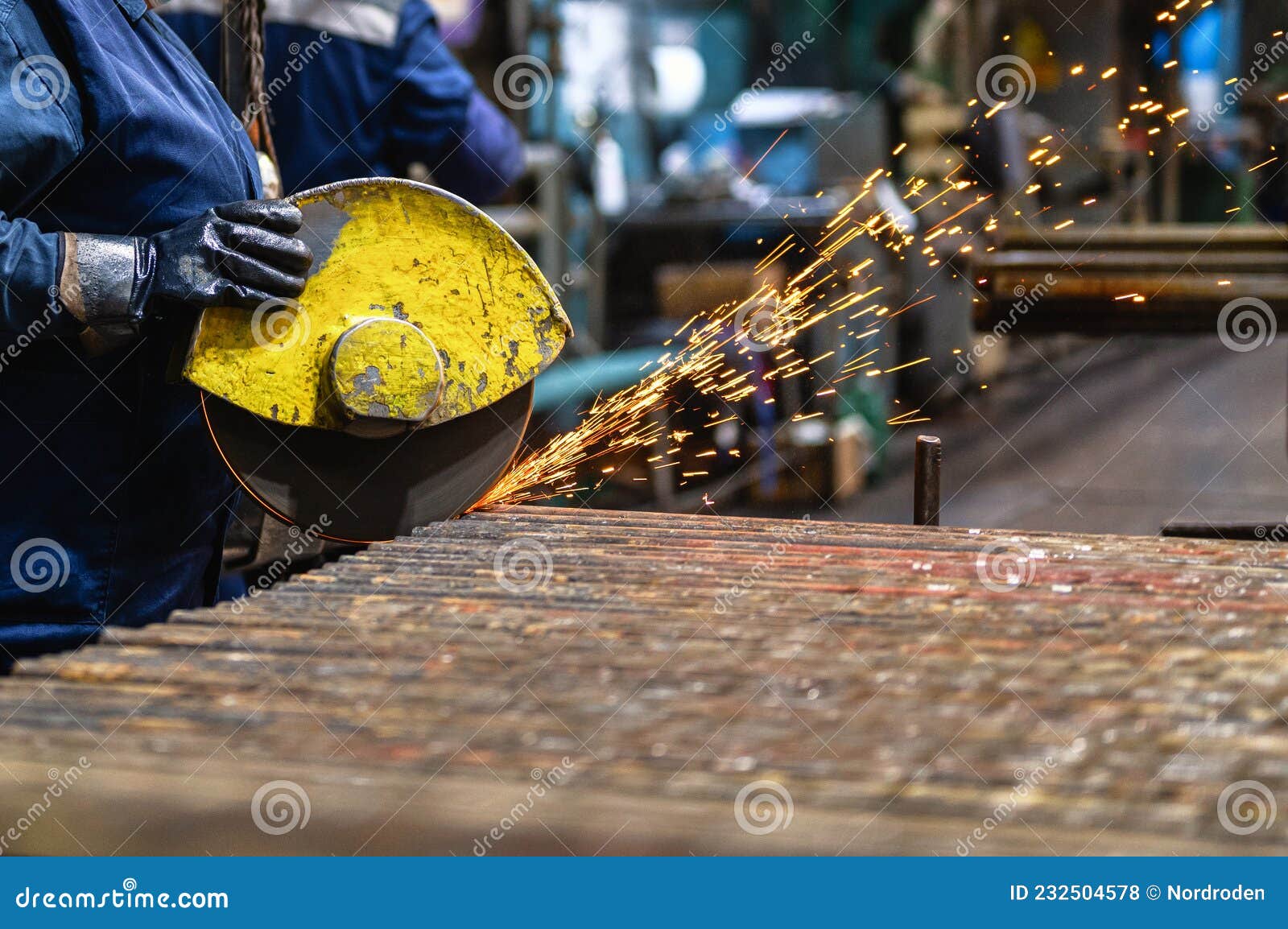 Cutting Rolled Metal Using a Powerful Abrasive Wheel Cutting Machine ...