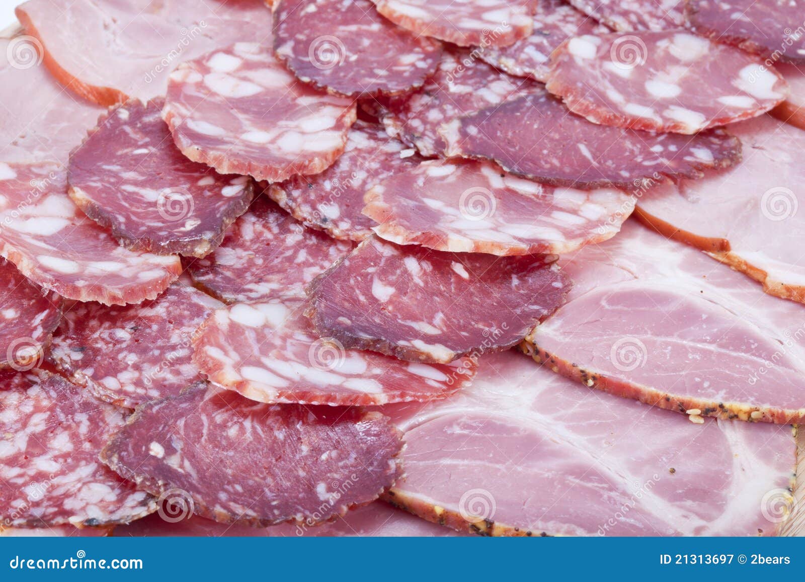 Cutting Sausage and Meat on a Table. Stock Image - Image of kitchen ...